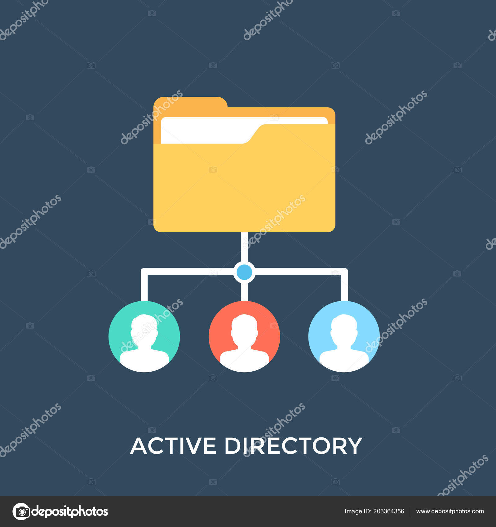 Icon Depicting Different Networks Attached Folder Defining Concept ...