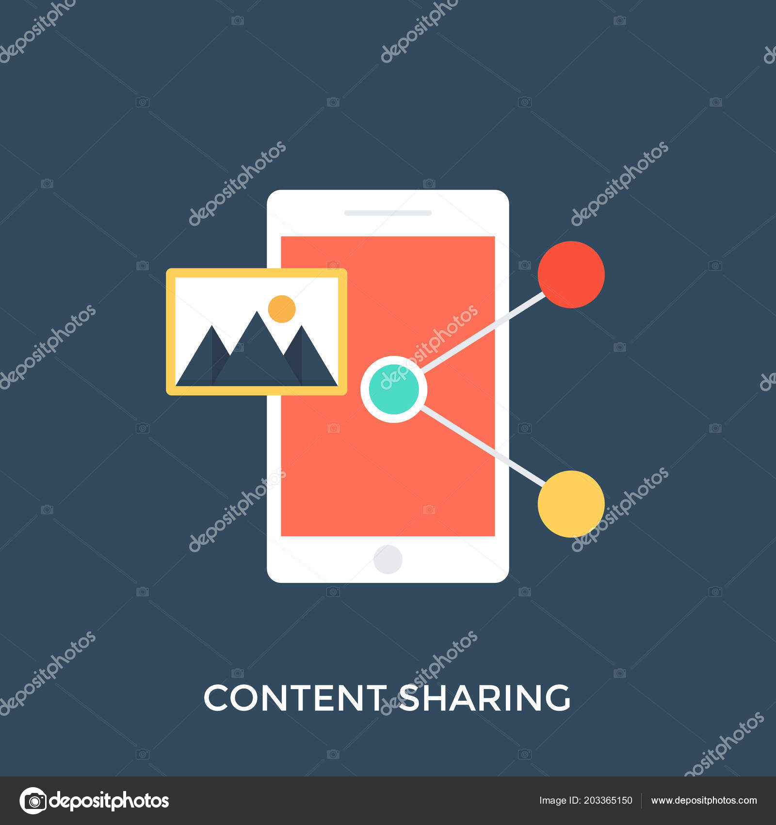 Une Icône Représentant Partage Contenu Smartphone Une Image Symbole ...