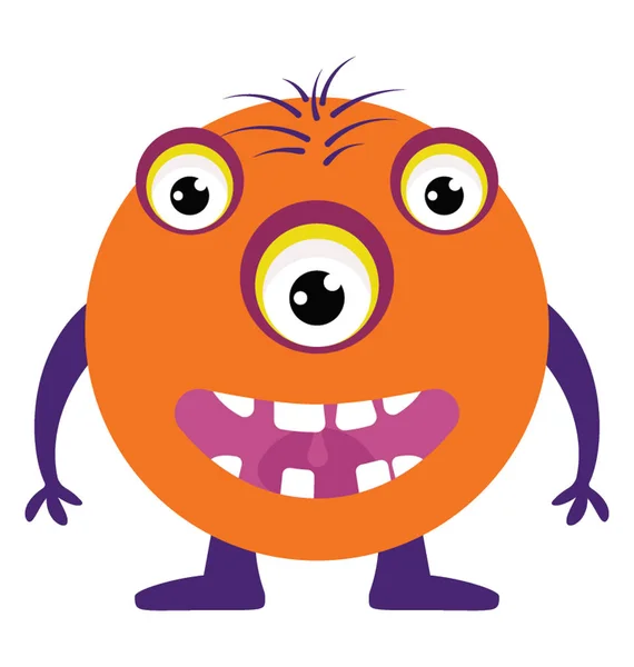 Monster Multiple Eyes Big Screaming Mouth Argus Panoptes Flat Icon ...