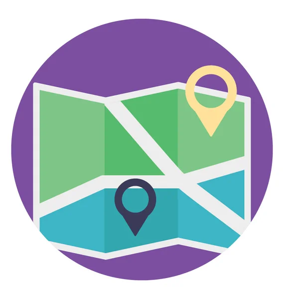 Captivated Icon Map Destination Designed Using Pin Pointers Folding ...