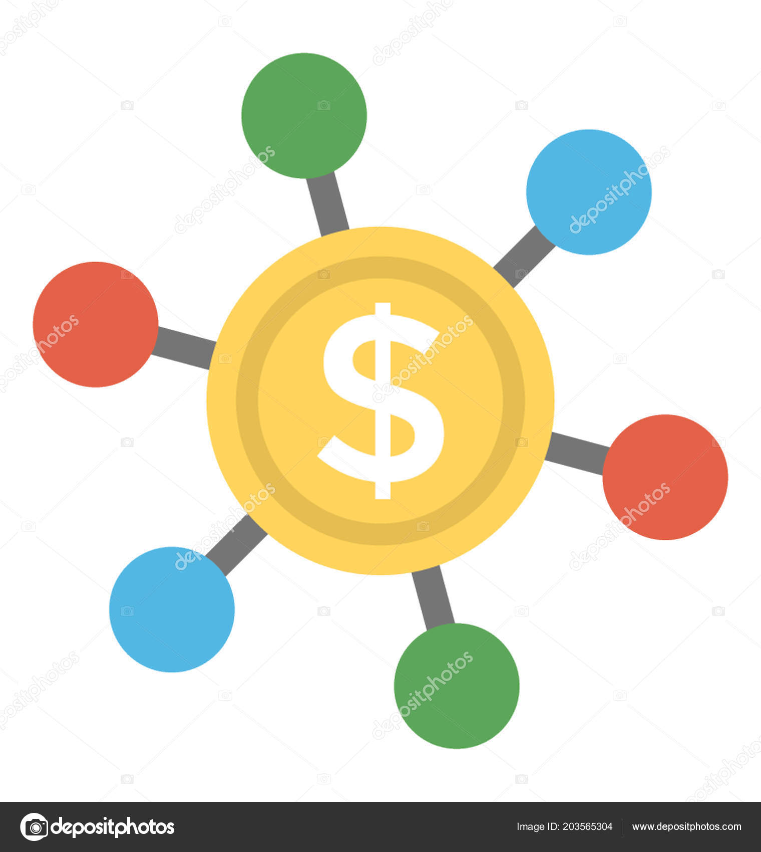 Financial Network Icon Concept Describing Collection Financial Entities ...