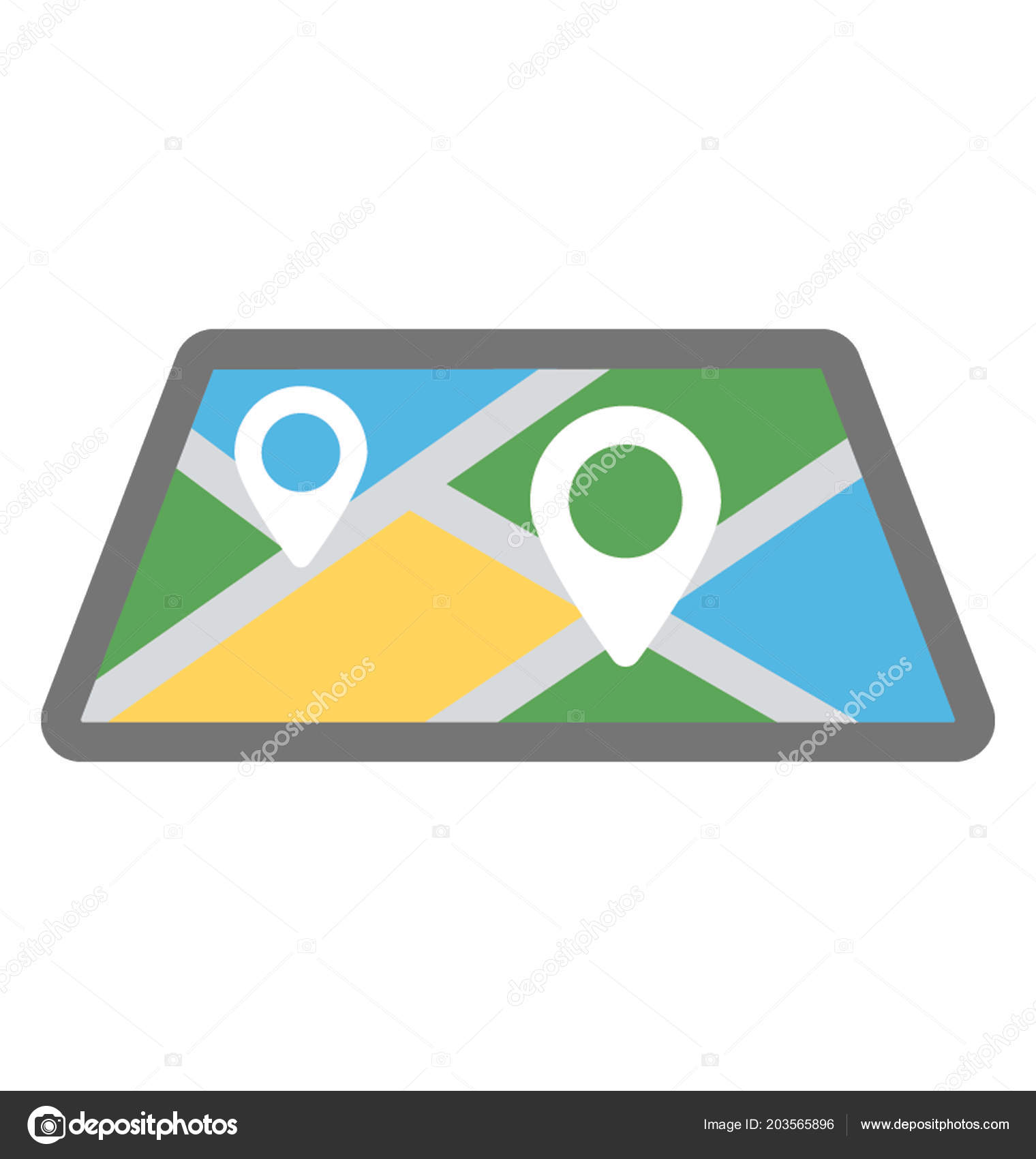 Captivated Icon Map Destination Designed Using Pin Pointers Folding ...