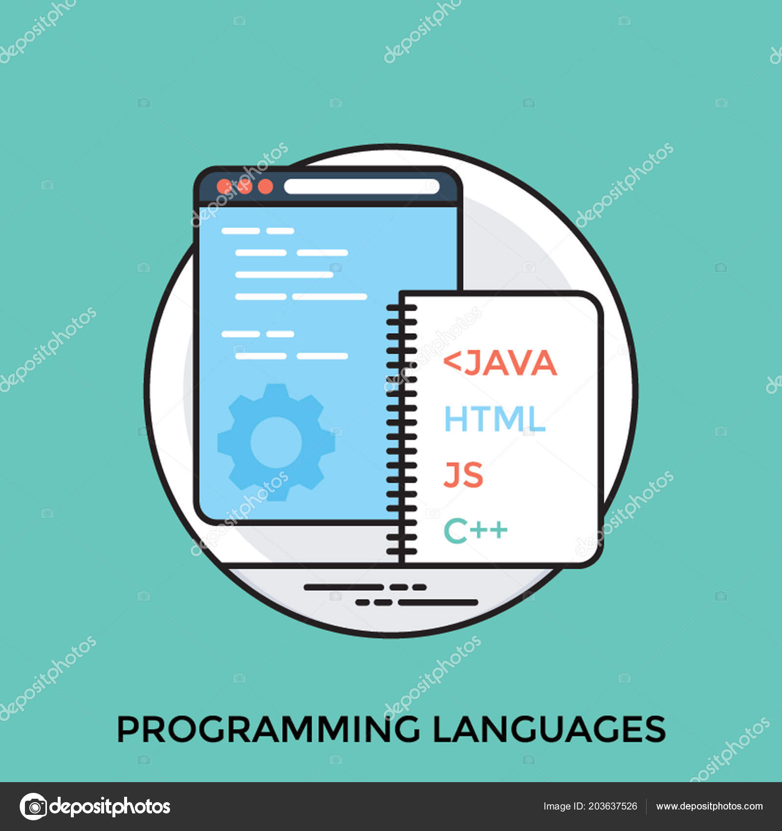 Representación Icono Lenguaje Programación Través Del Símbolo ...