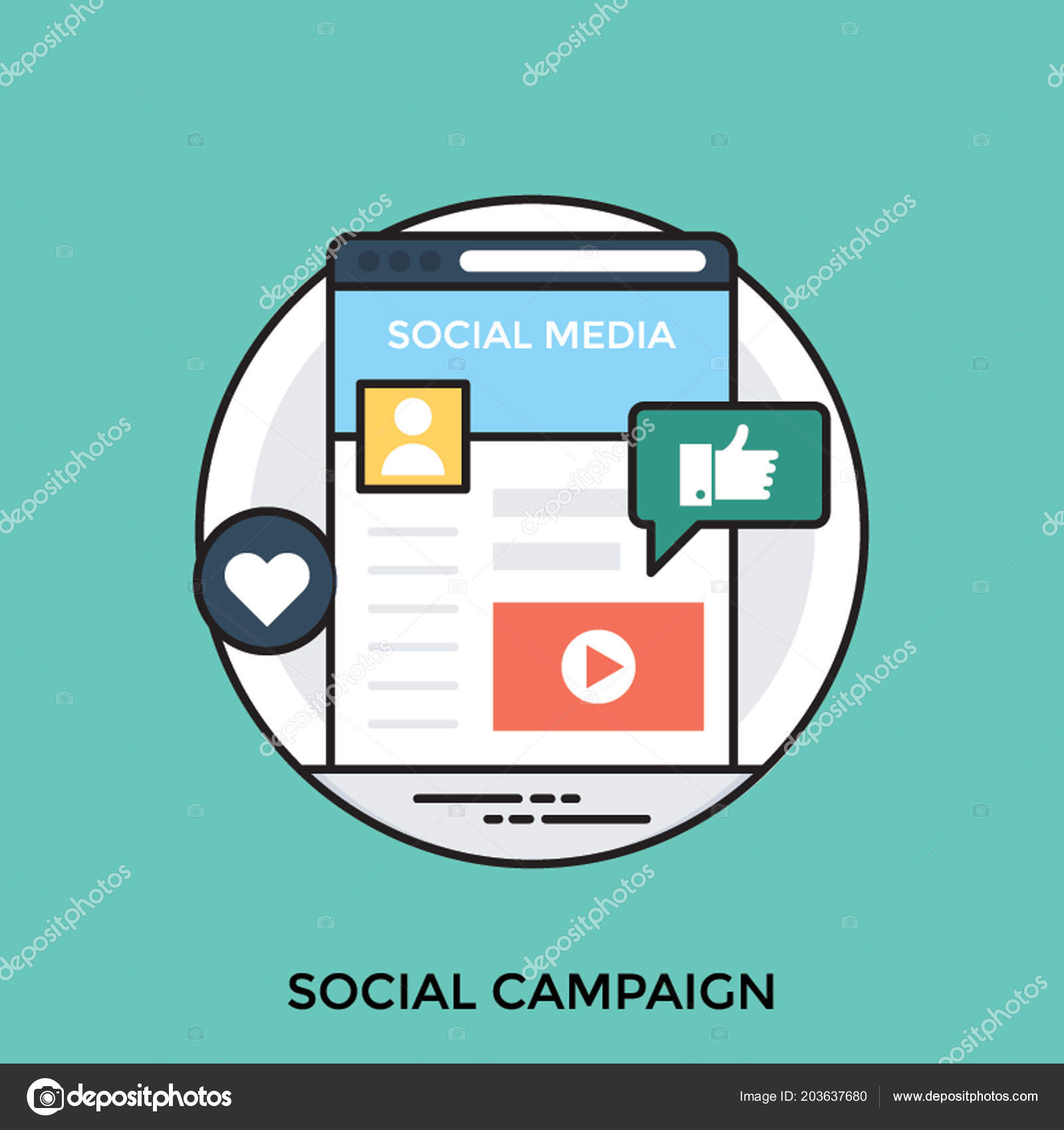 Illustration Designed Tablet Enriched Social Media Entities Best ...