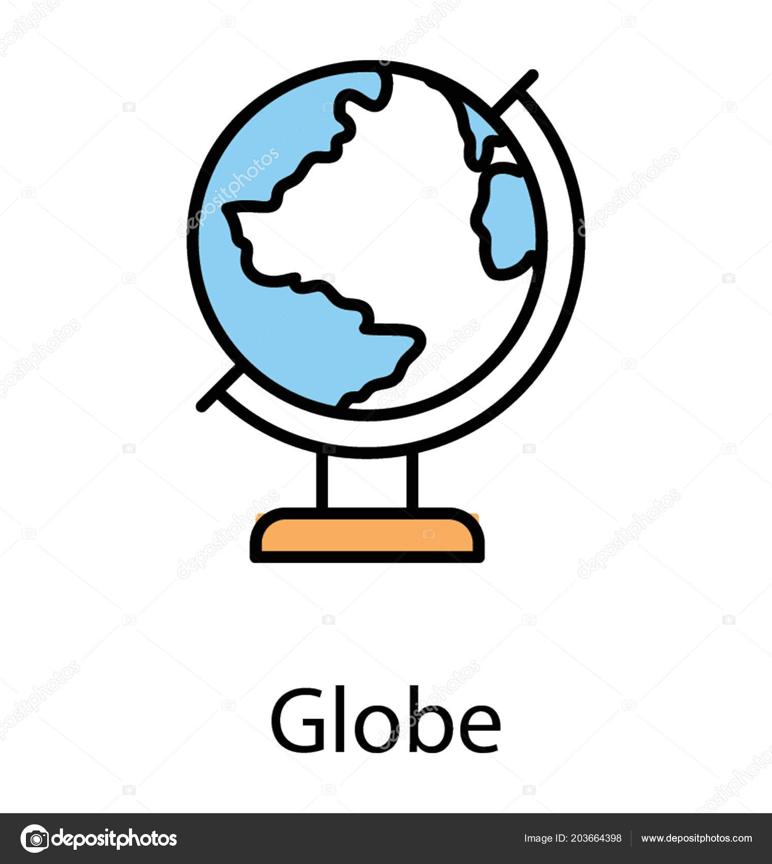 Icon Showing Showing World Globe Shape Stand Indicating Table Globe ...