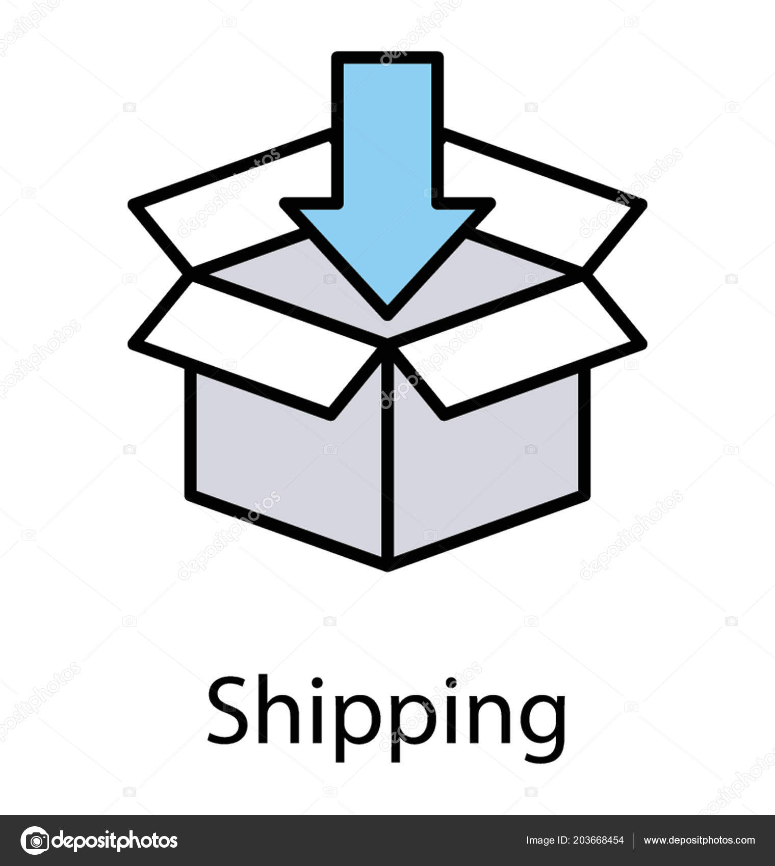 Safely Packed Order Ready Ship Shown Arrow Cardbox Icon Stock Vector ...
