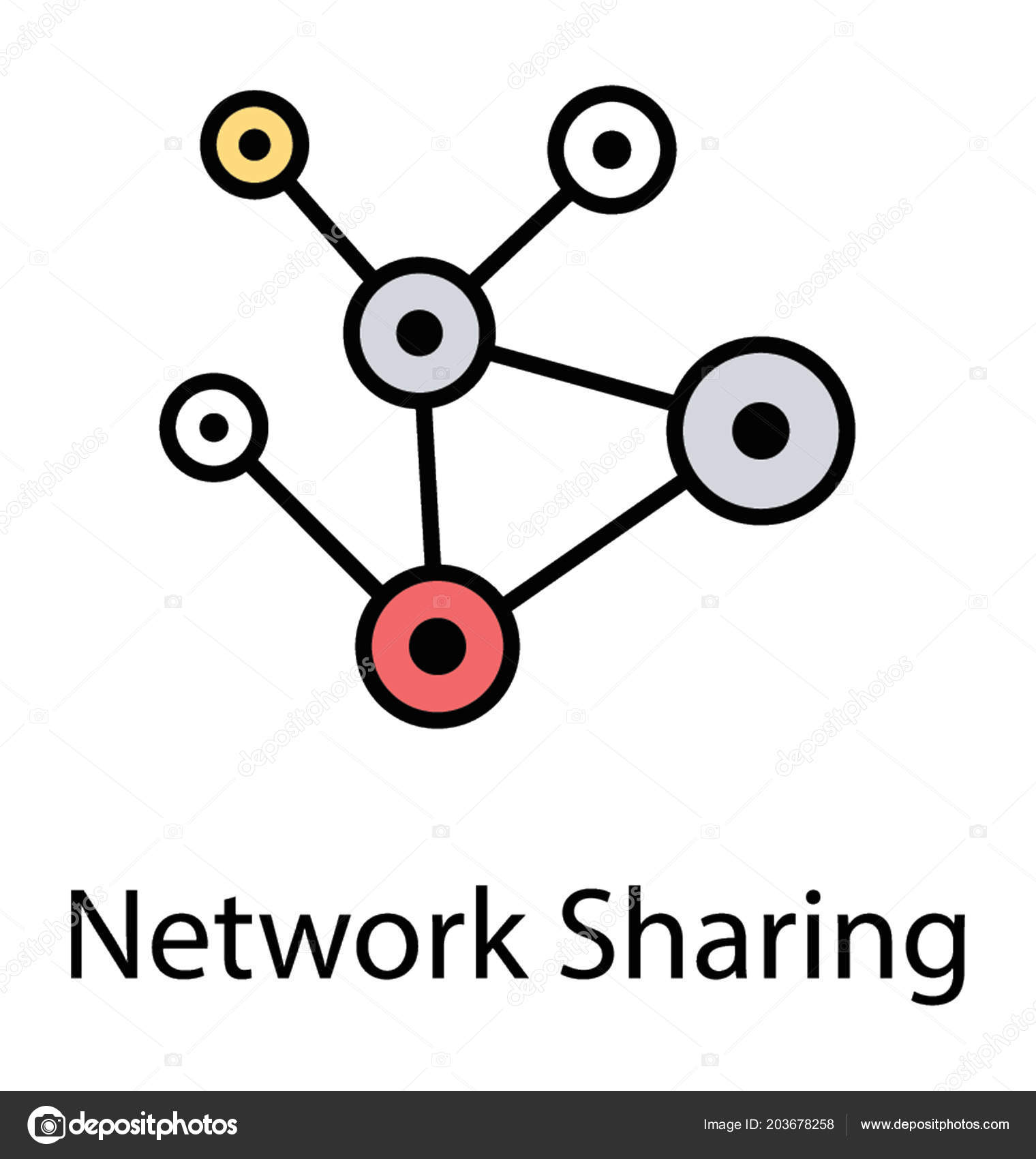 Nodes Connecting Each Other Network Sharing Icon Stock Vector by ...