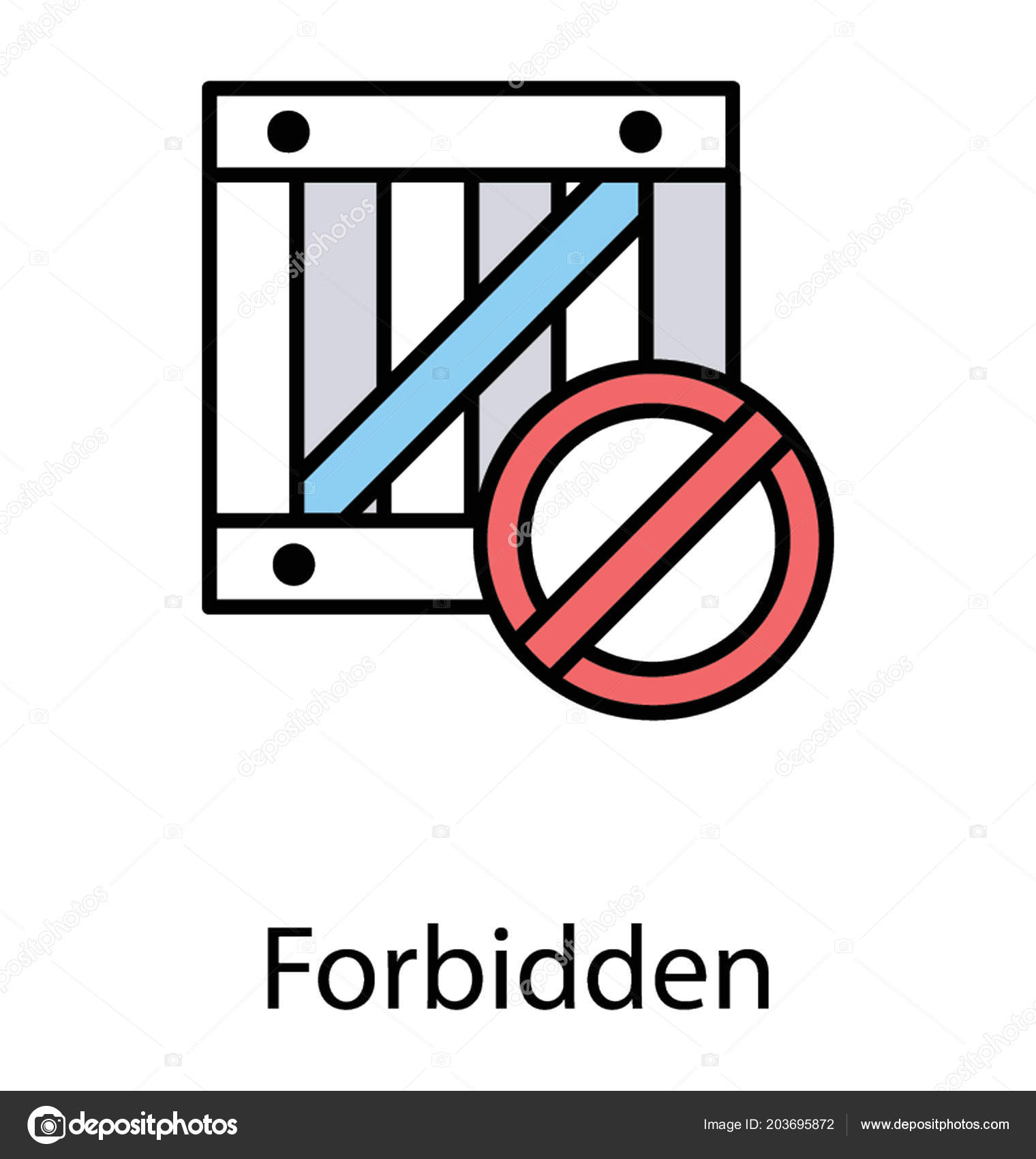 Icon Wooden Box Stamped Forbidden Sign Stock Vector by ©vectorsmarket ...