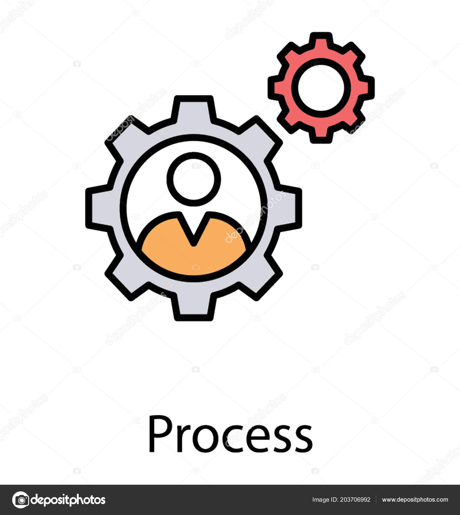 Male Avatar Gears Symbolic Project Manager Stock Vector Image by ...