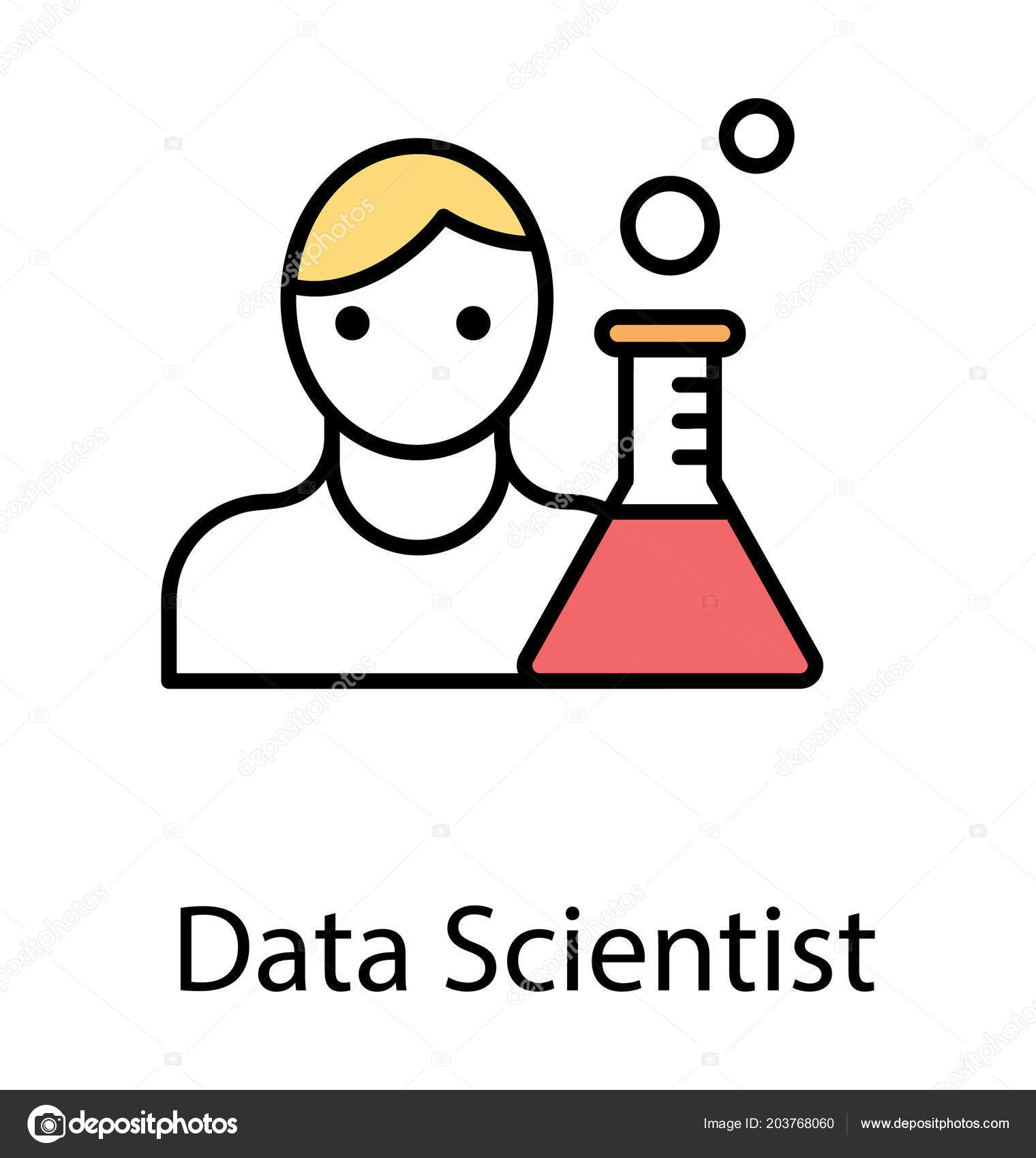 Person Avatar Lab Chemical Flask Scientist Flat Design ⬇ Vector Image ...