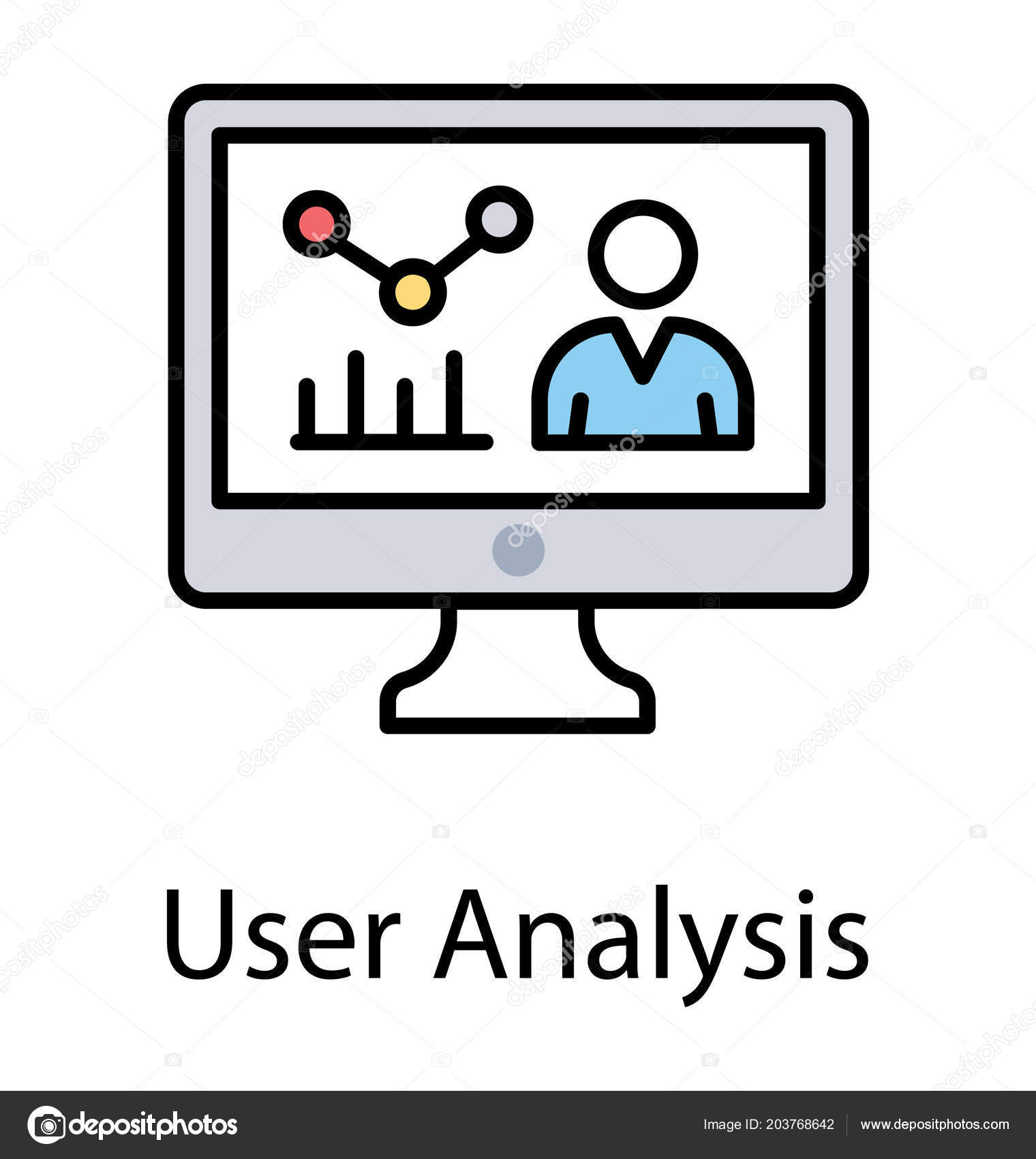 User Avatar Monitor Screen Statistical Analysis Graph User Analysis ...