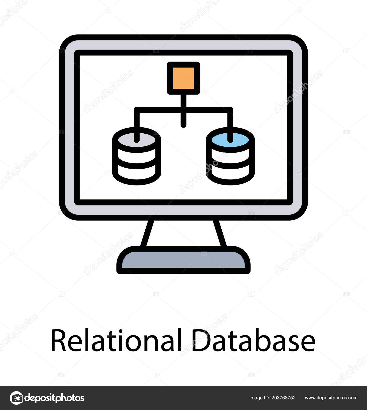 Database Schema Icon Database Sign Icon. Relational Database Schema