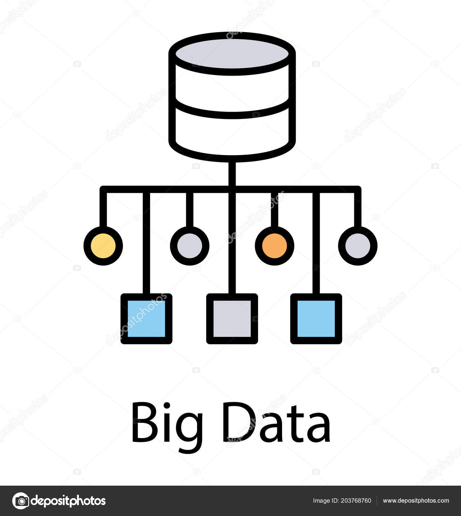 Mainframe Linked Database Servers Shared Server Stock Vector Image by ...