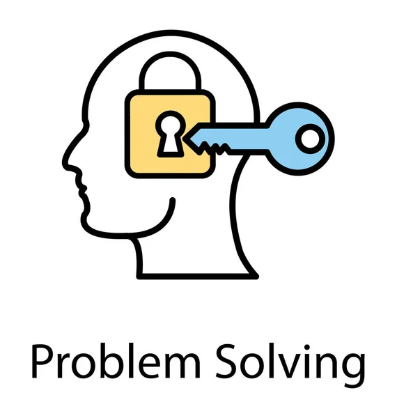 Human Head Lock Key Problem Solving Icon — Stock Vector © vectorsmarket ...