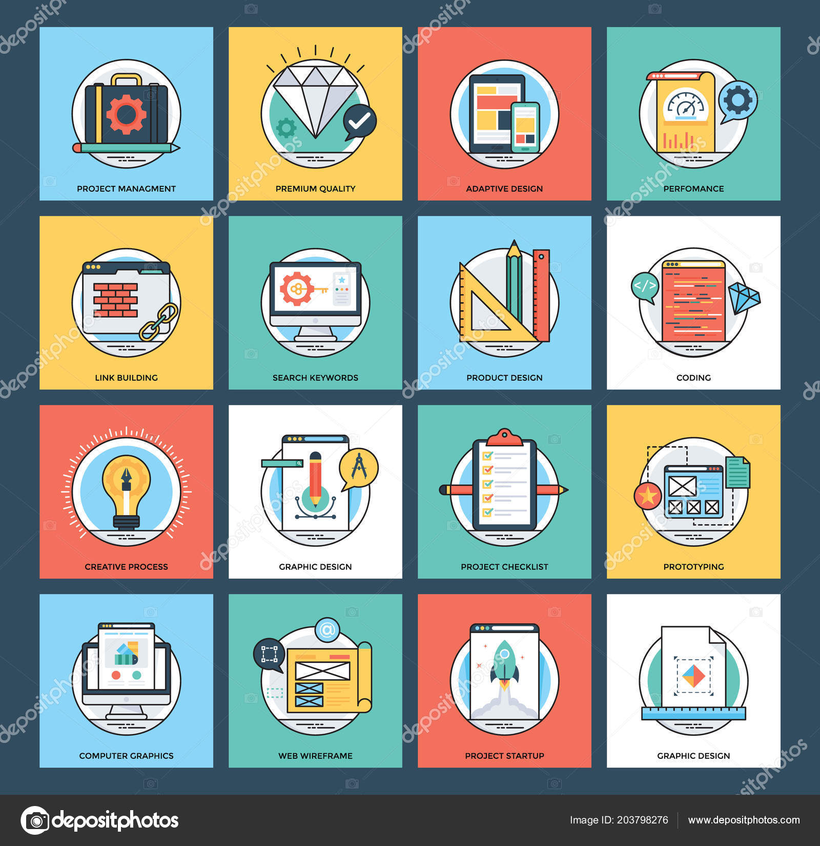 Web Mobile Development Vector Icons Stock Vector Image by ...