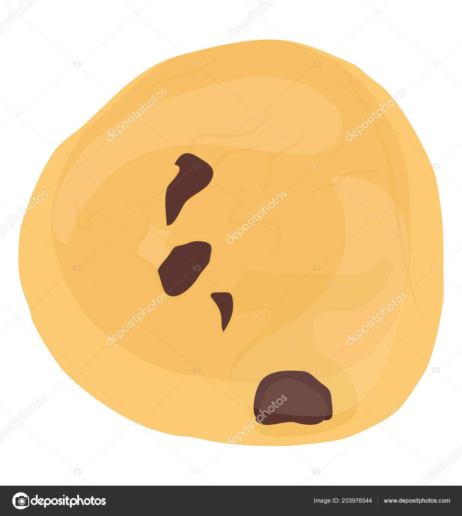 Simple Flat Icon Design Chocolate Chunk Cookie Stock Vector by ...