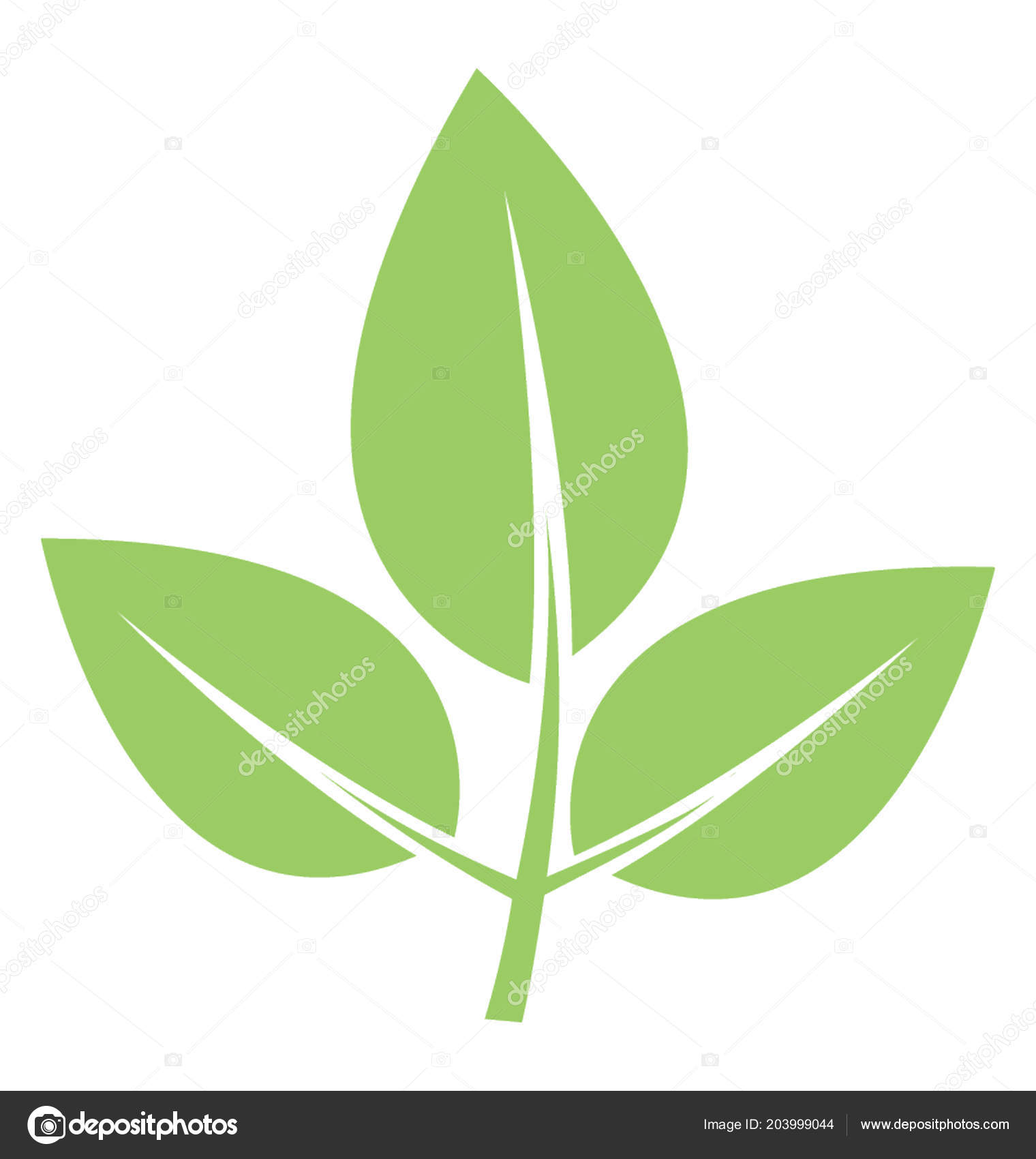 Three Leaves One Clearly Visible Vein Offering Elm Leave Icon Stock ...