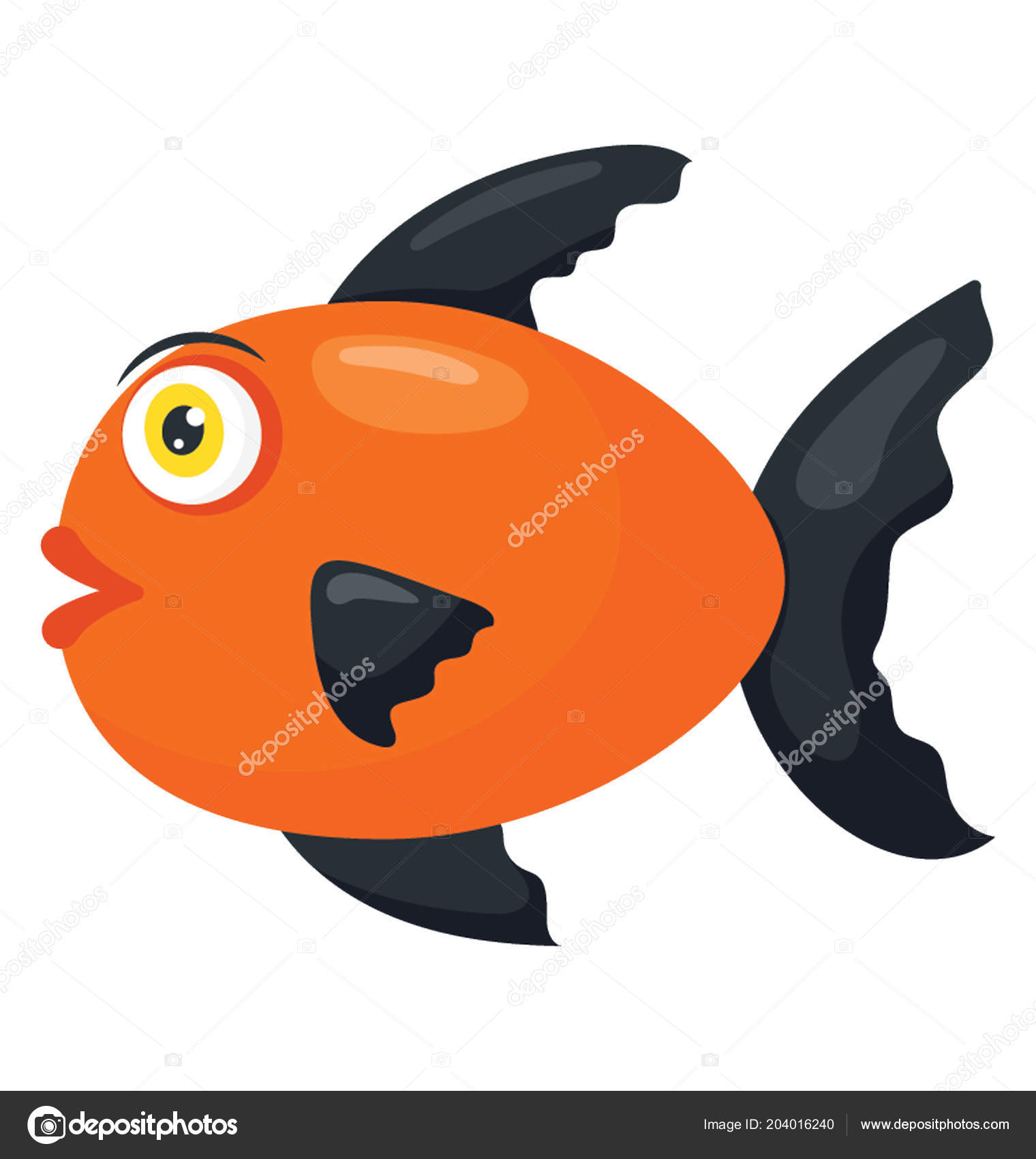 Two Tone Spotty Tropical Fish Black Fins Fins Depicting Red Stock ...