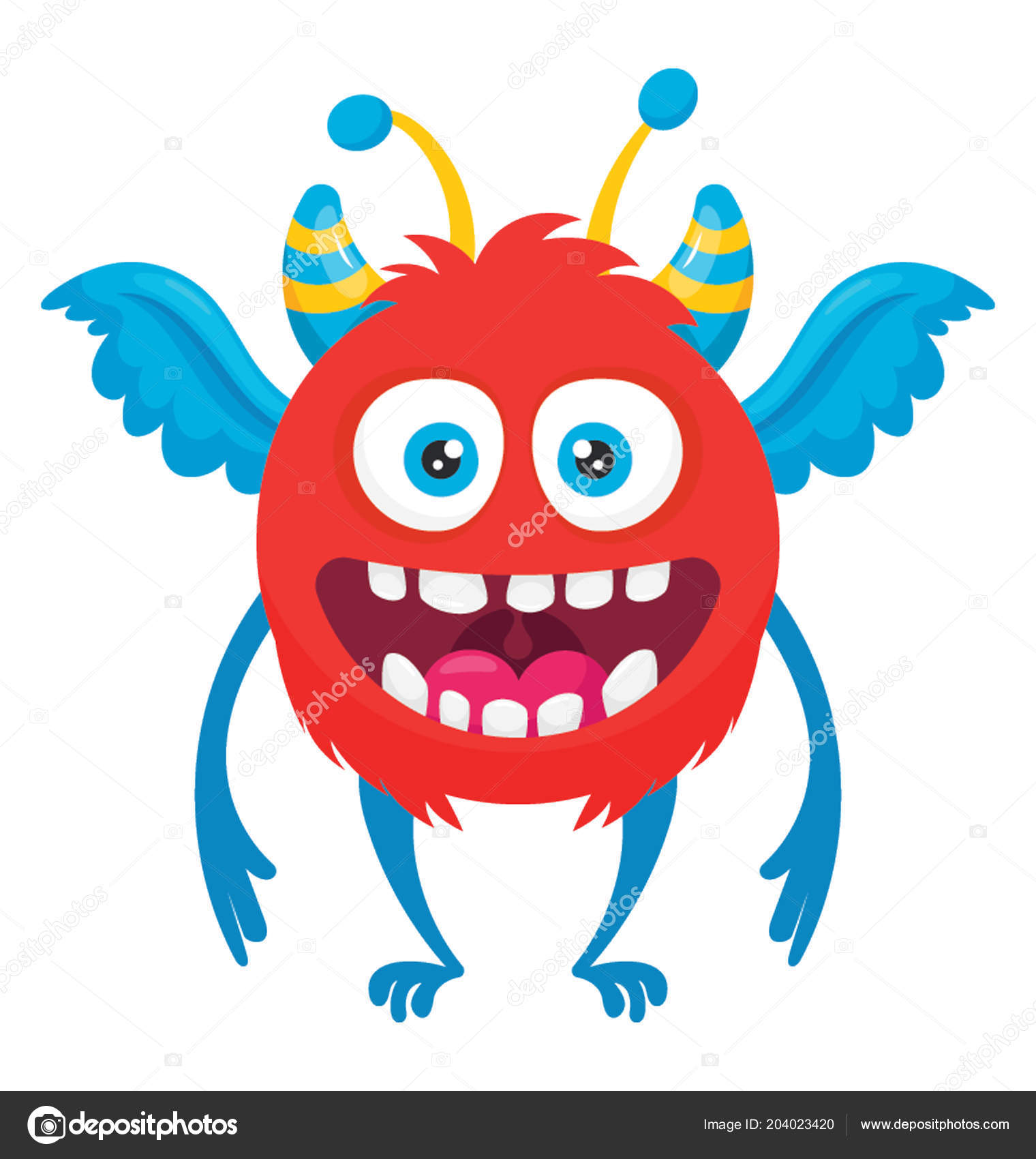 Small Creature Wings Antennas Having Angry Face Depicting Chao Monster ...