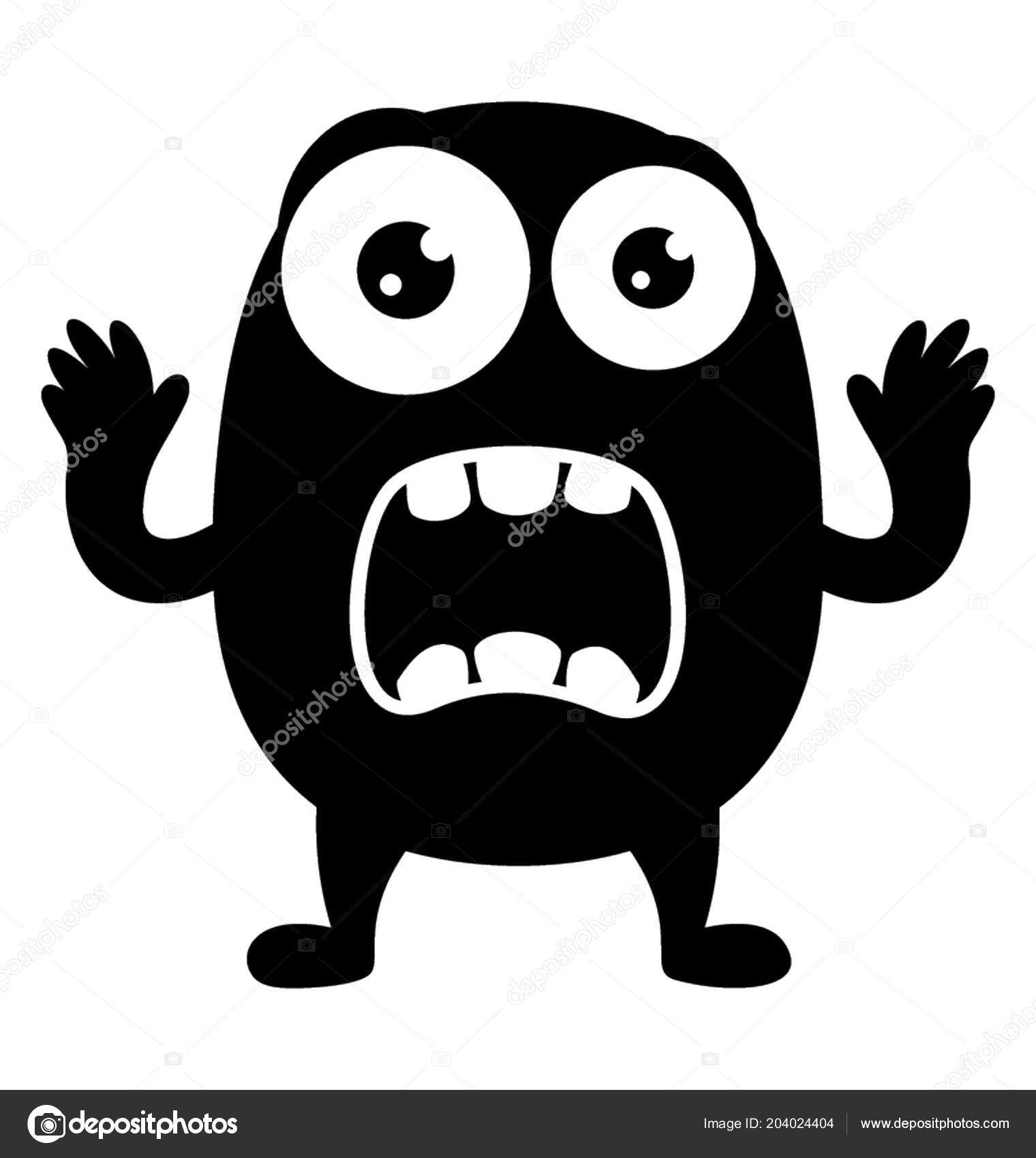 Ein Furchterregendes Monster Mit Erhobenen Händen Und Geöffnetem Mund ...