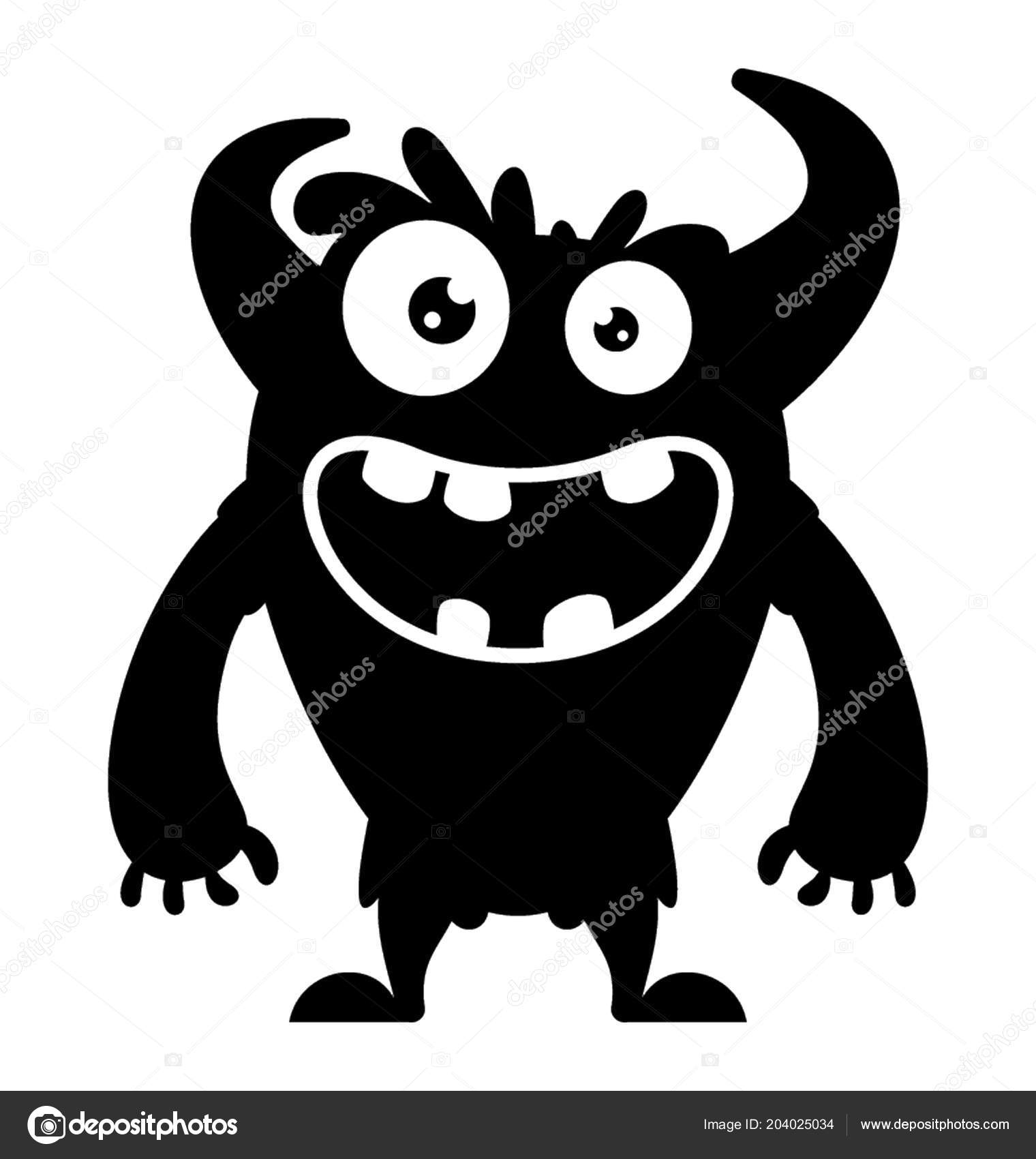 Una Criatura Cara Fea Con Horribles Expresiones Faciales Cuernos Cabeza ...