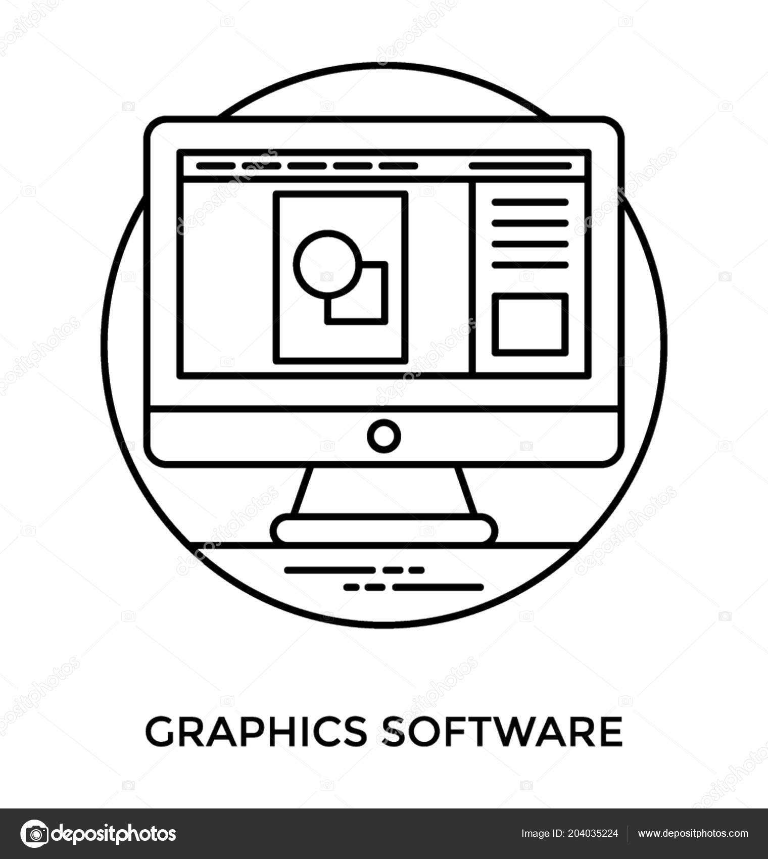 Computer Screen Showing Prototype Actual Software Denote Icon Graphics ...