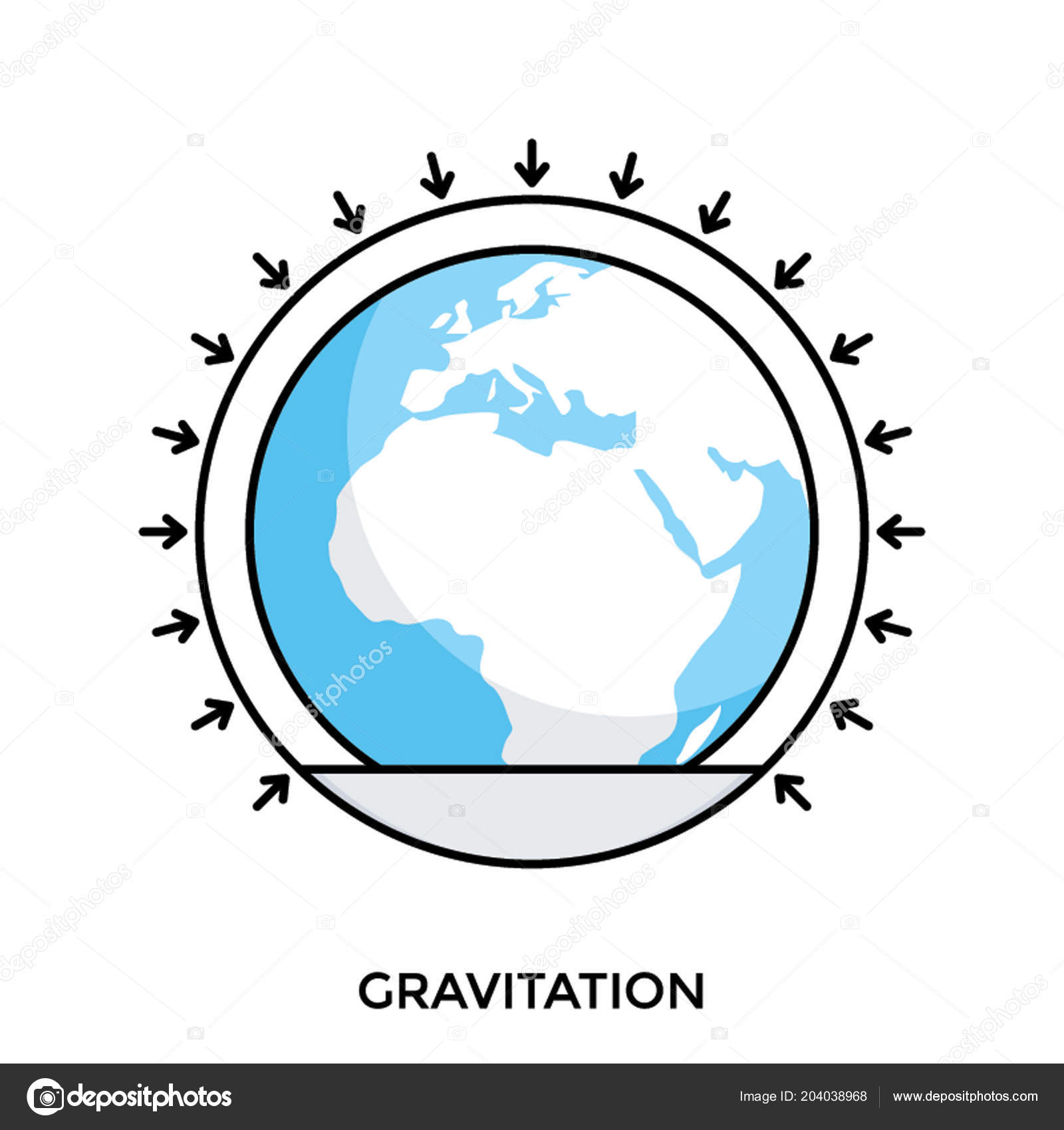 Littles Nodes Earth Globe Showing How Force Gravity Acts Earth Stock ...