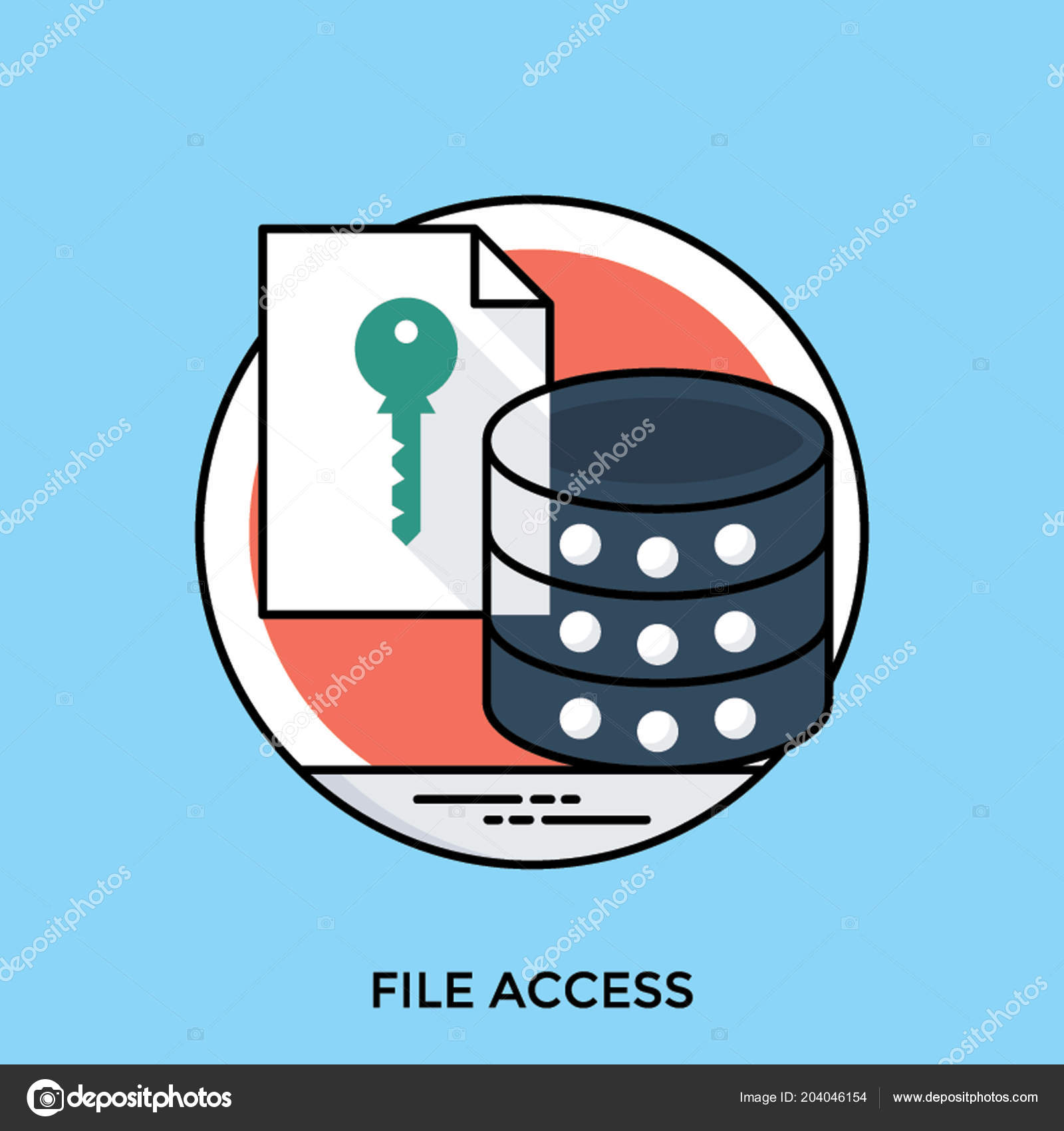 Database Key Sign Describing File Access Concept Stock Vector Image by ...