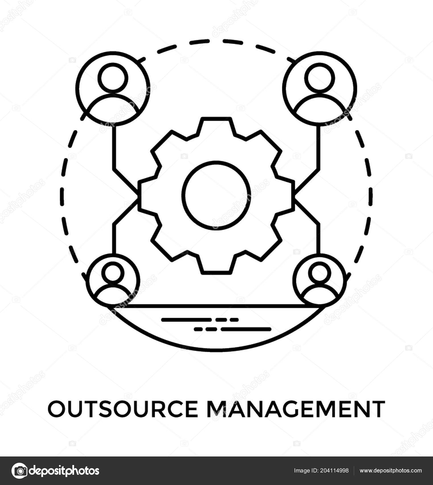 Cogwheel Managing Some Profiles Symbolize Outsource Management Icon ...