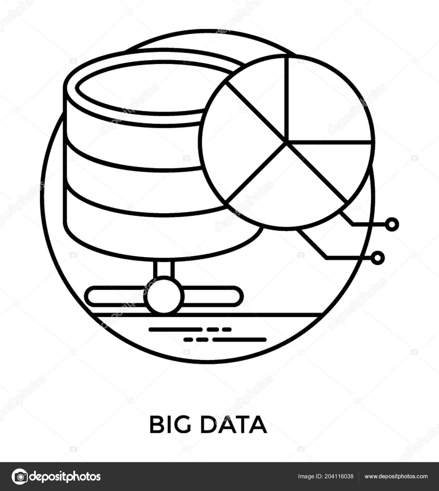 Data Warehouse Devices Pie Chart Making Sense Big Data Icon Stock ...
