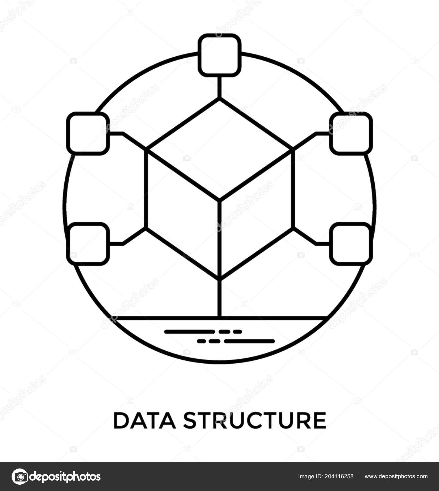 Cube Attached Nodes All Corners Showing Data Structure Icon Stock ...