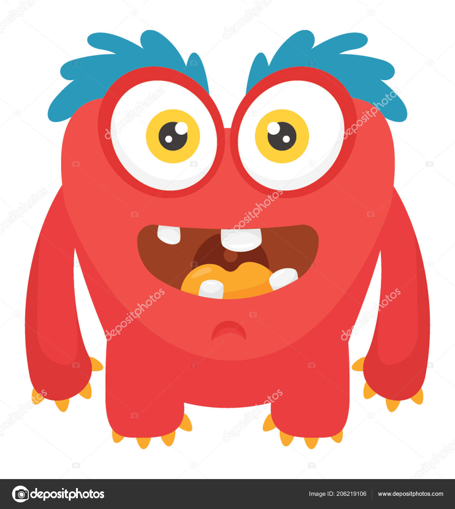 Animated Cartoon Character Gossamer Monster Furry Body Popping Eyes ...