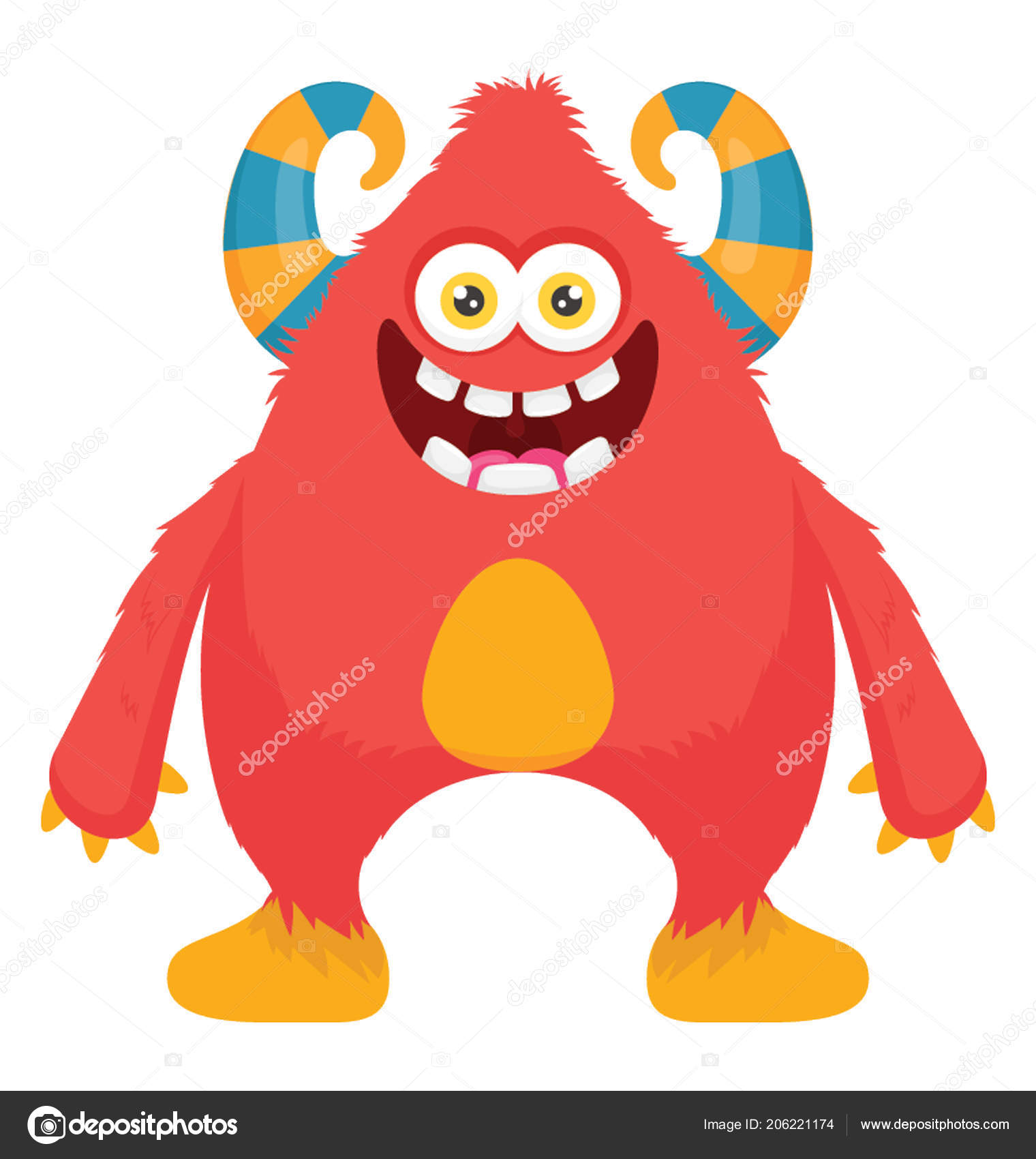 Gigantiske Monstre Angriper Digert Monster Med Små Klare Øyne Tenner