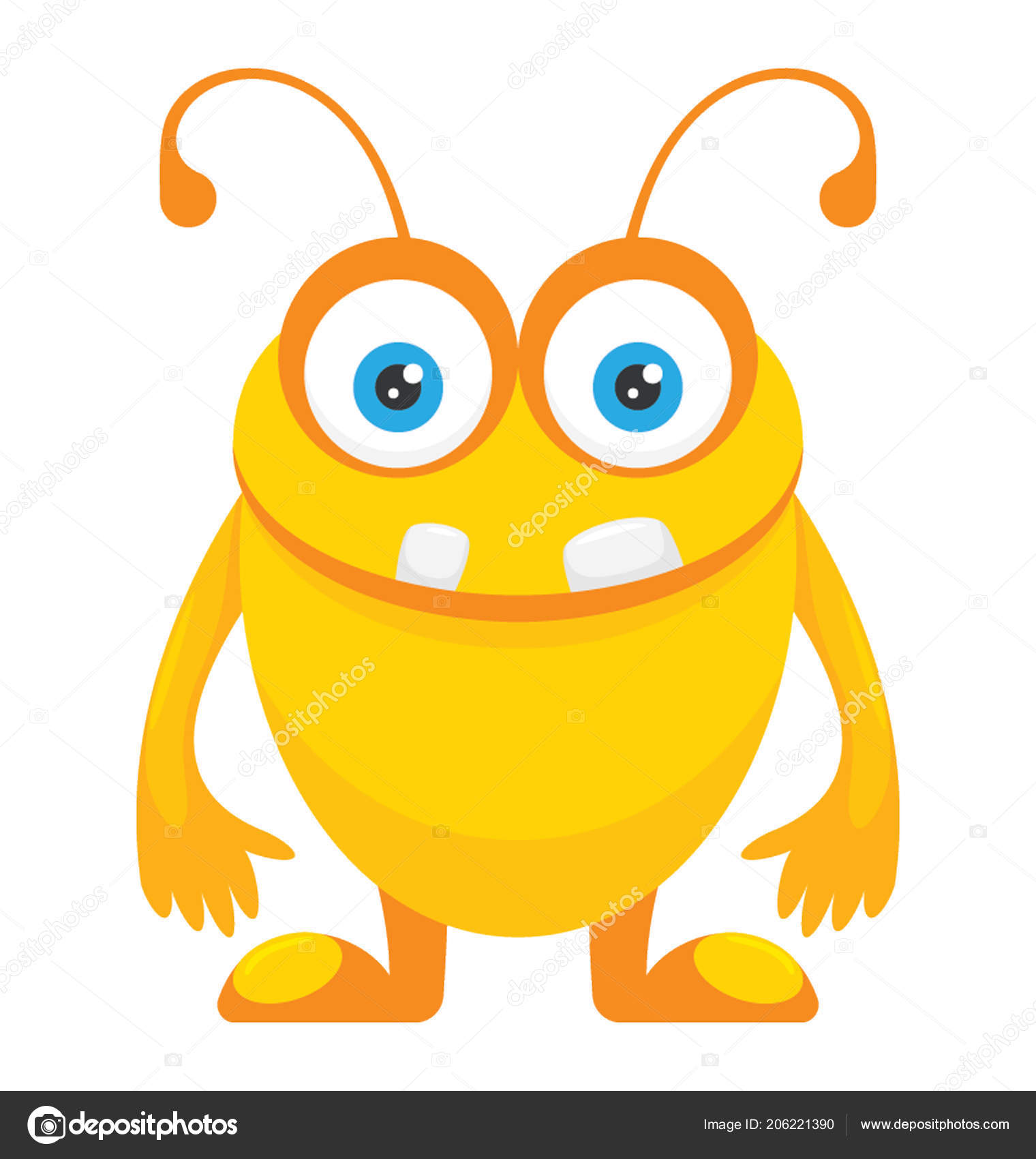 Cute Cartoon Monster Antennas Bug Shape Depicting Bug Monster Stock ...