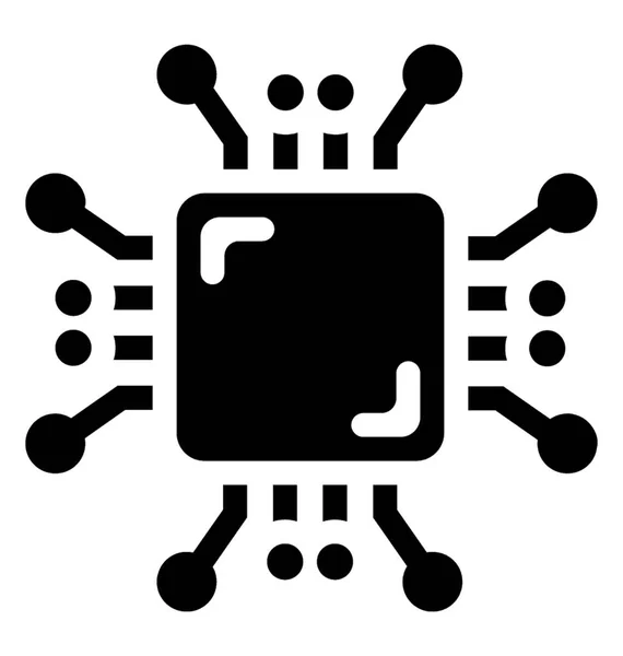Integrated Circuits Microprocessor Line Vector Icon Stock Vector by ...