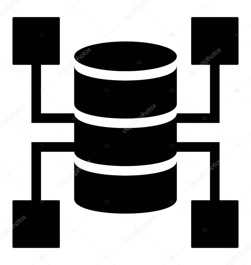 un sistema de gestión de base de datos, vector de icono de servidor sql ...