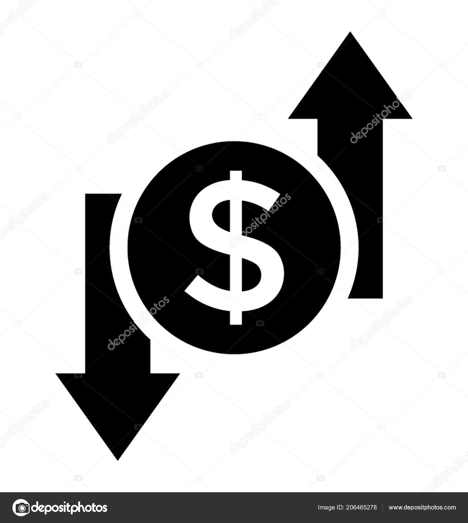 Dollar Two Directional Arrows Characterizing Cash Flow Stock Vector ...