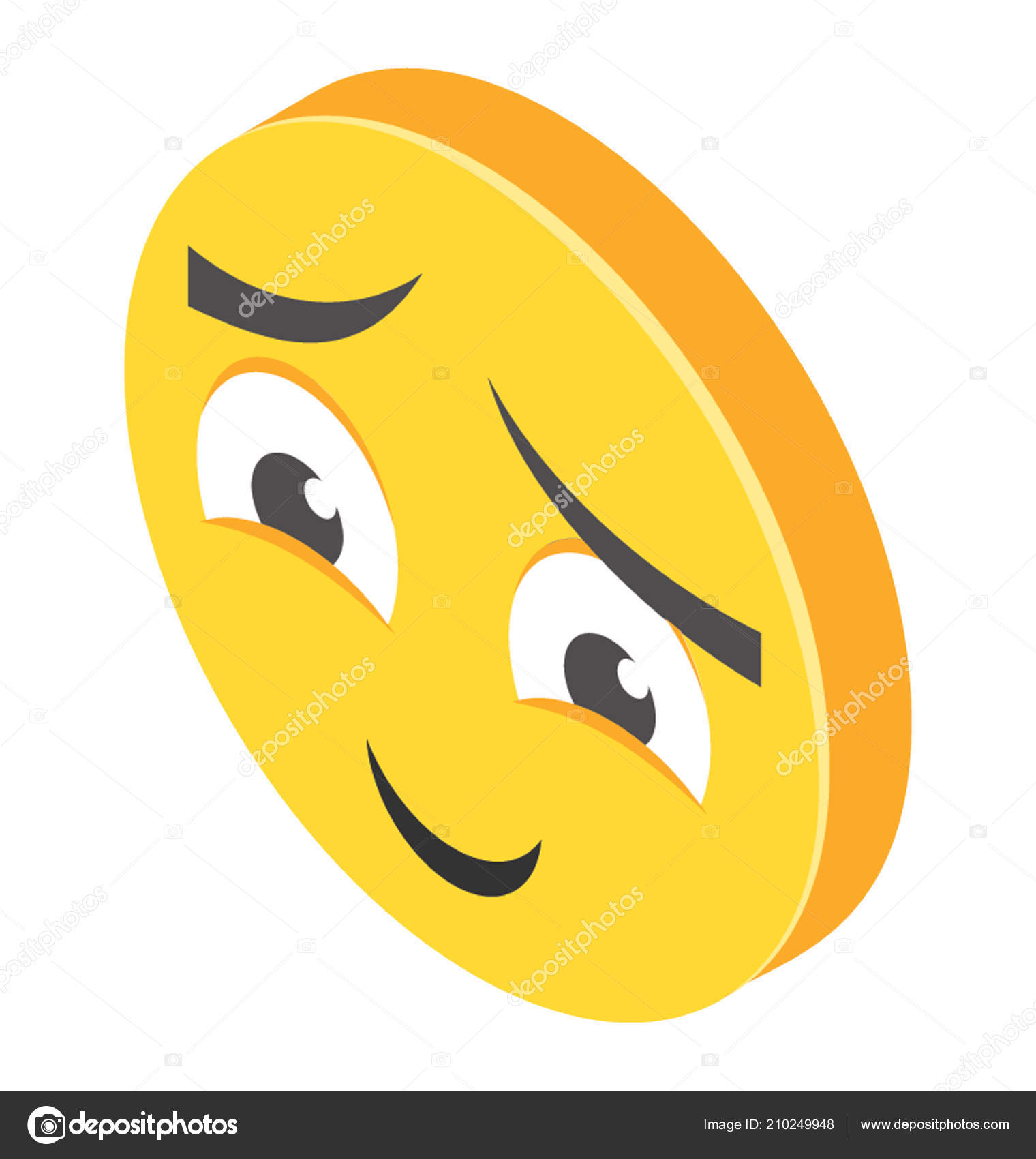 Cute Happy Face Emoji Stock Vector Image by ©vectorsmarket #210249948