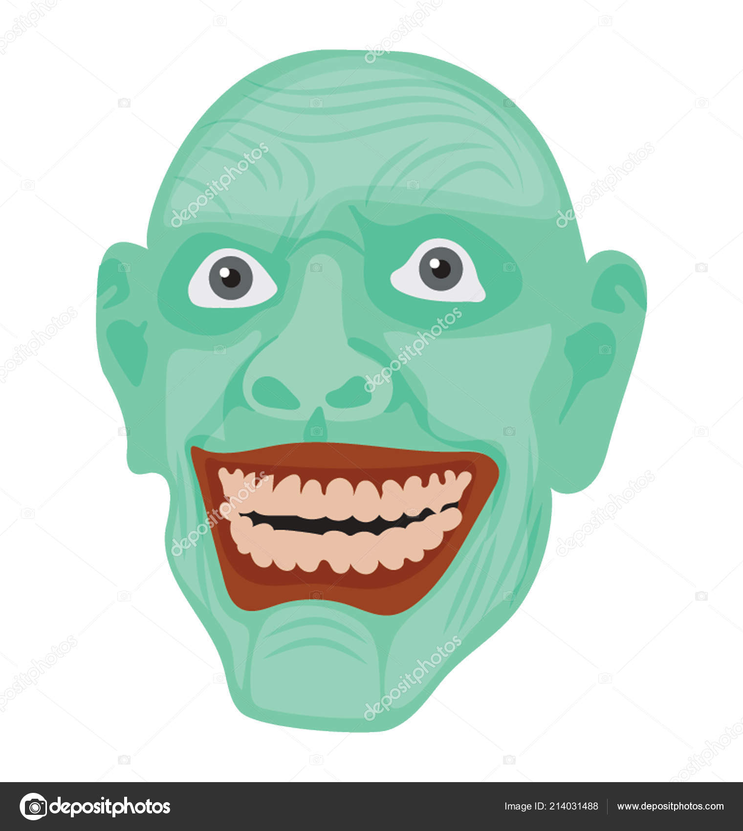 Creepy Face Having Horrible Teeth Smile Expressions — Stock Vector ...