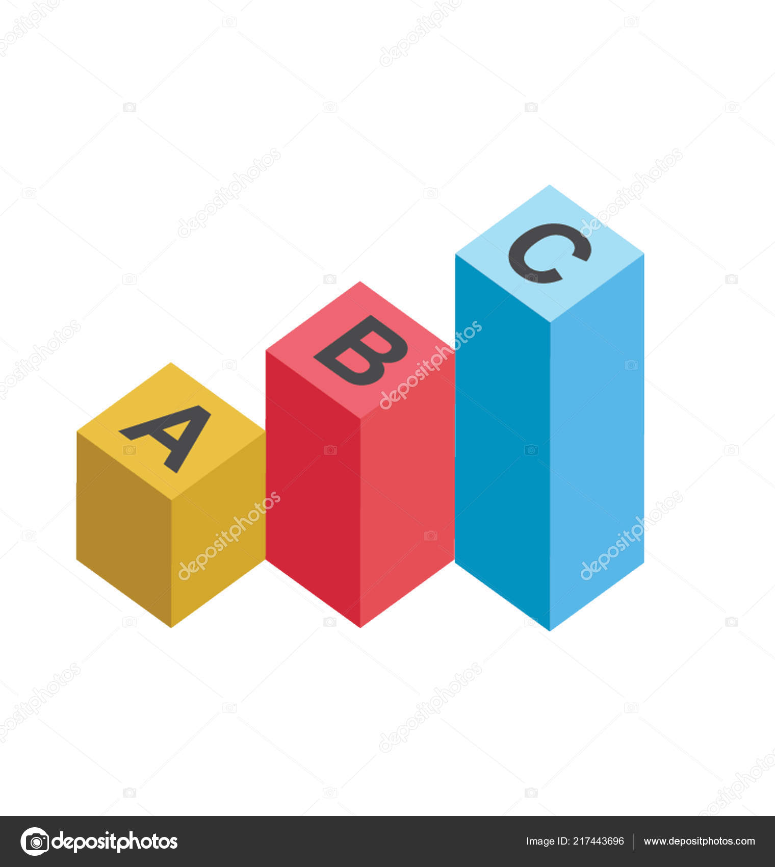 Vertical Bar Chart Having Different Block Column Graph Stock Vector by ...