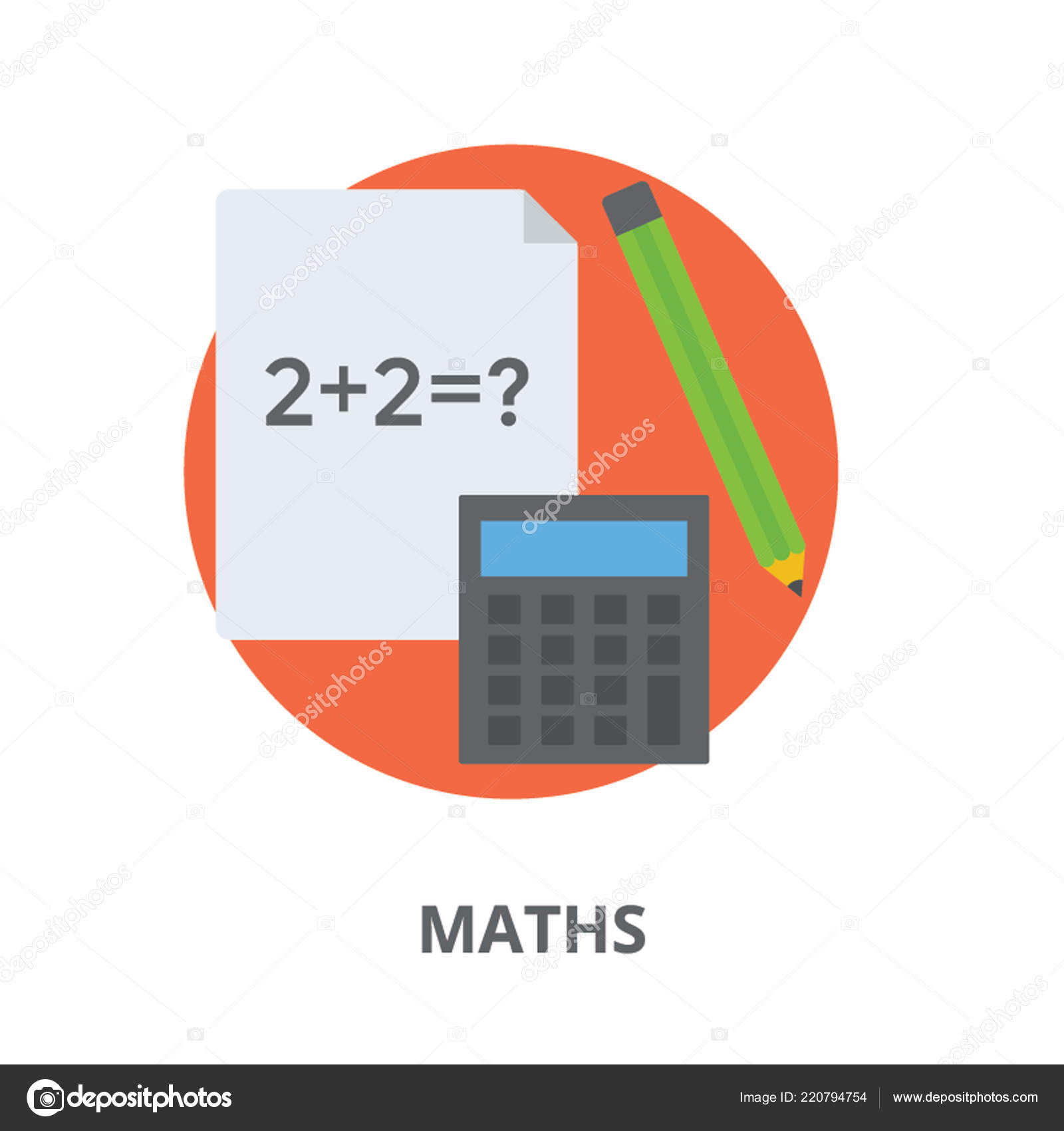 Page Having Math Calculations Calculator Depicting Mathematics Stock ...