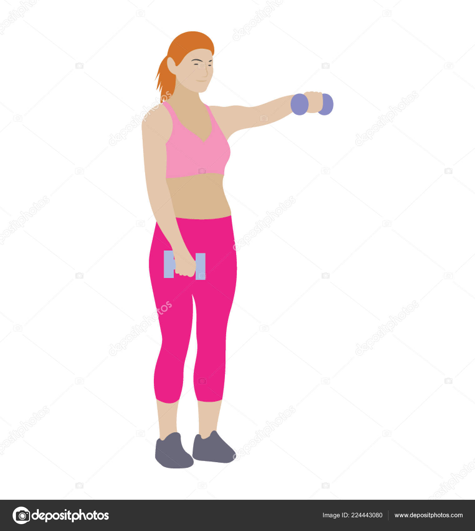 Dumbbells Exercise Flat Icon Design Bicep Muscles Stock Vector Image by ...