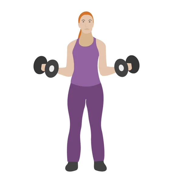 Dumbbells Exercise Flat Icon Design Bicep Muscles Stock Vector Image by ...