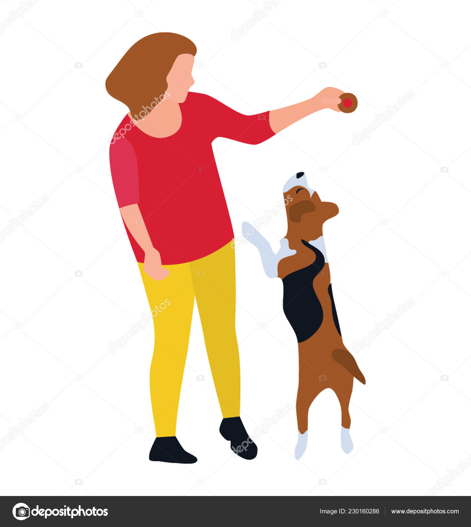 Pet Playing Pet Games Flat Icon Design Stock Vector by ©vectorsmarket ...