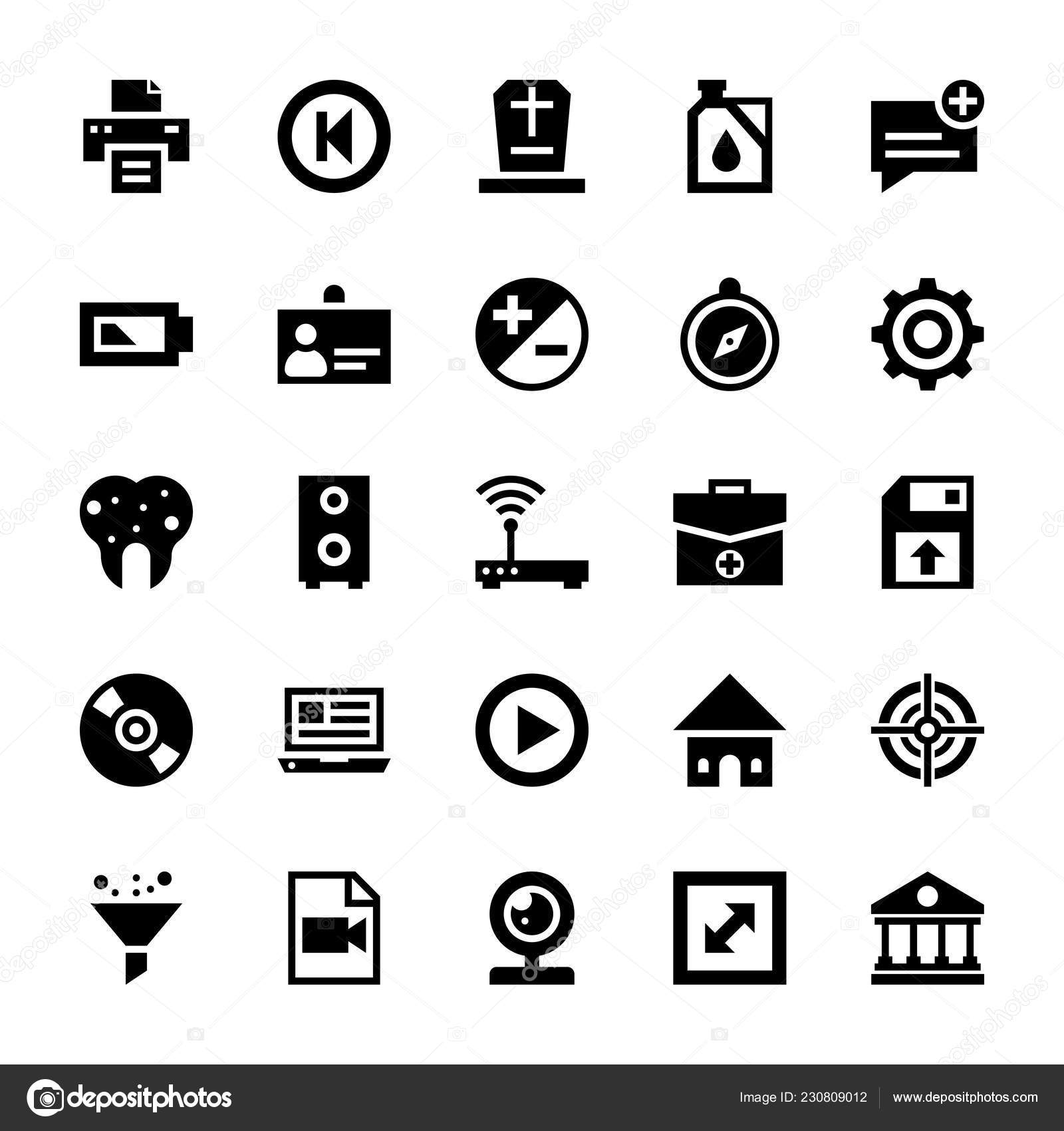 Set Responsive User Interface Icons Solid Vector Style Right Here Stock ...