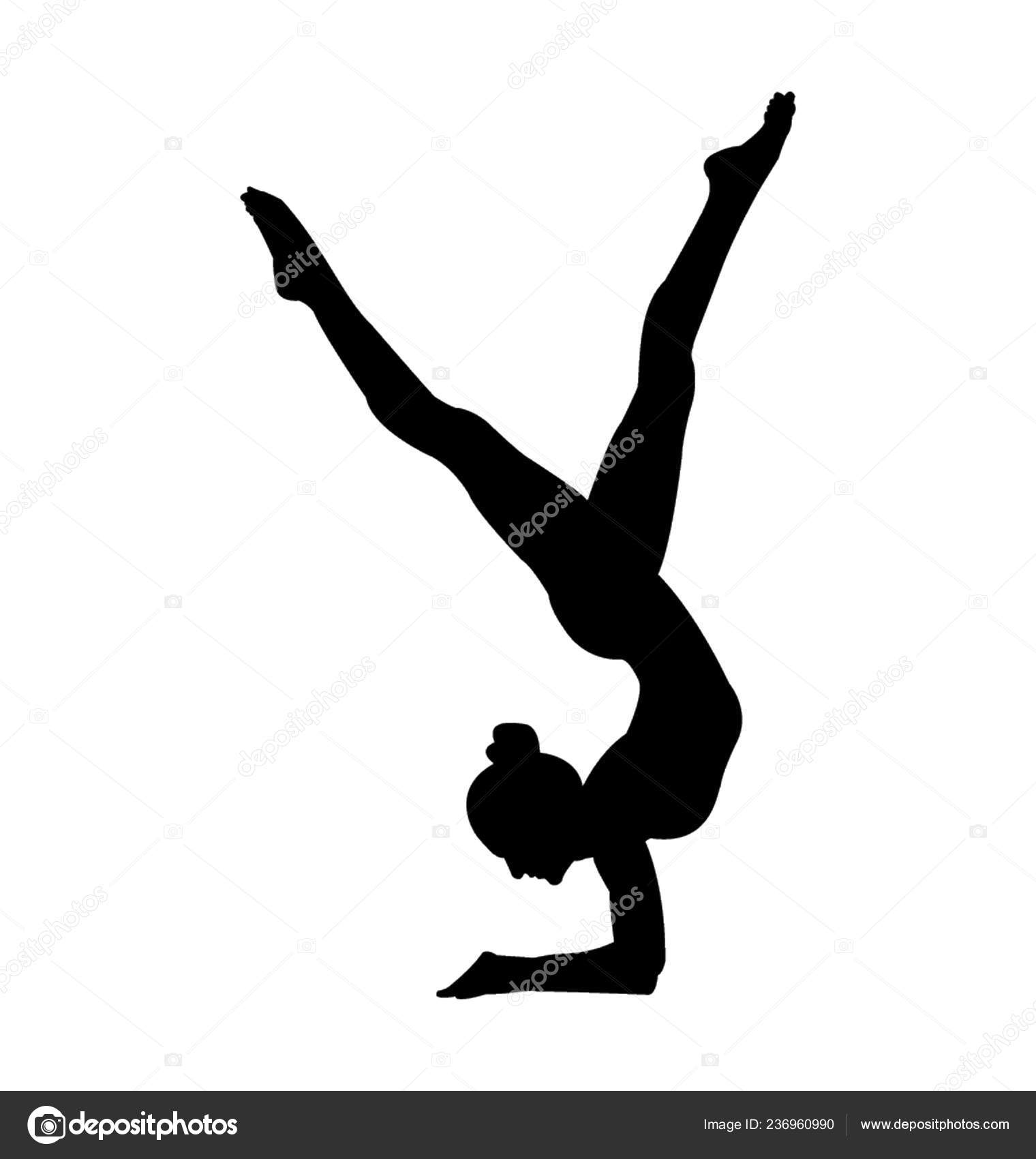 Handstand Pose Van Silhouet Vectorafbeelding Door © Vectorsmarket ⬇
