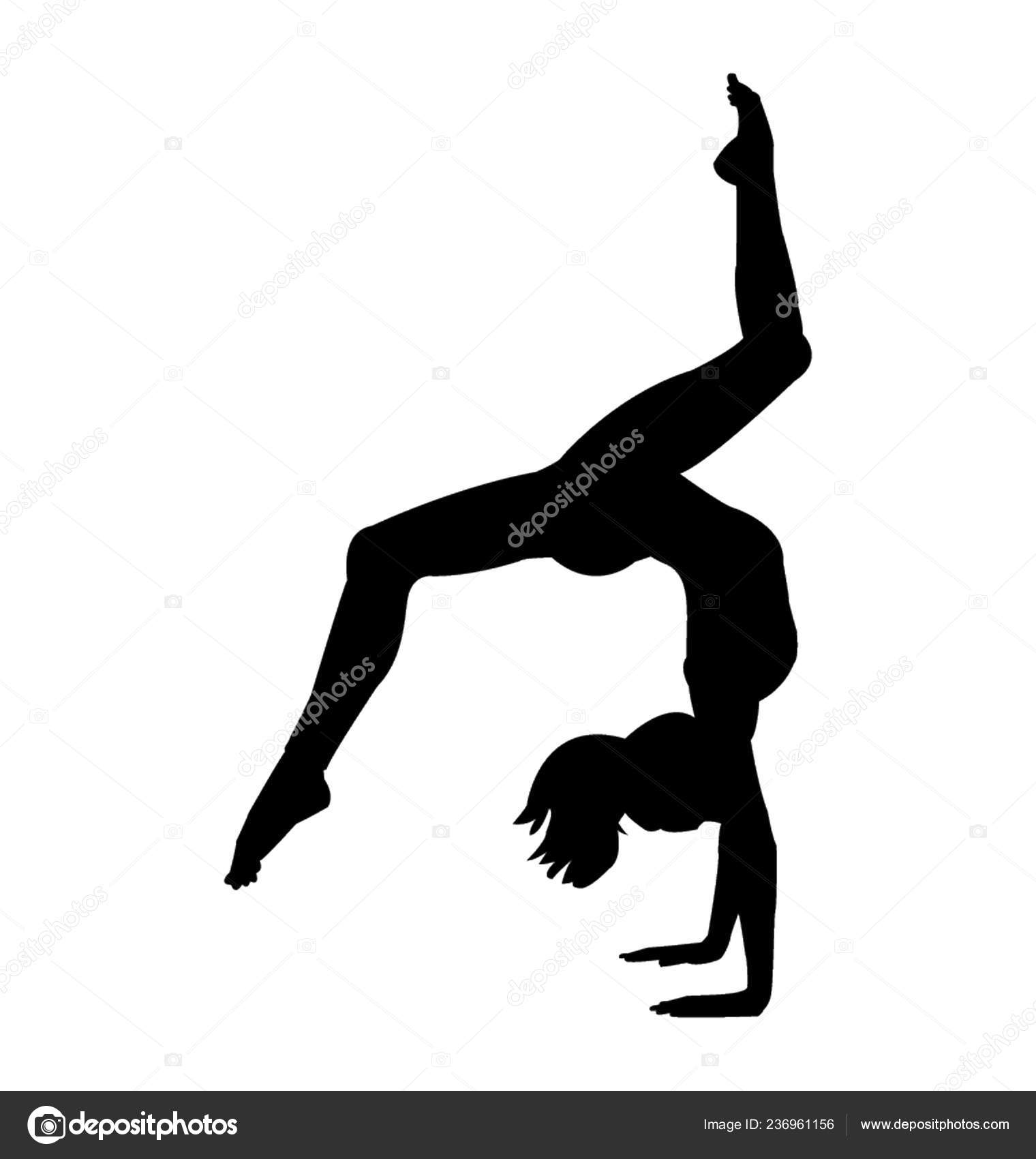 Handstand Pose Silhouette Stock Vector by ©vectorsmarket 236961156