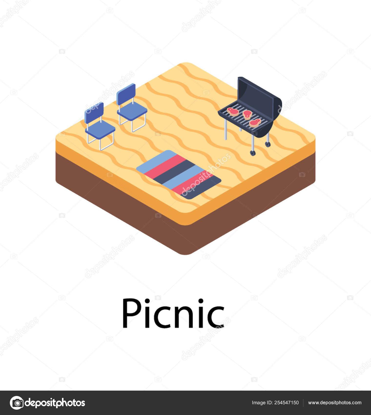 Picnic Icon Outdoor Concept Stock Vector by ©vectorsmarket 254547150