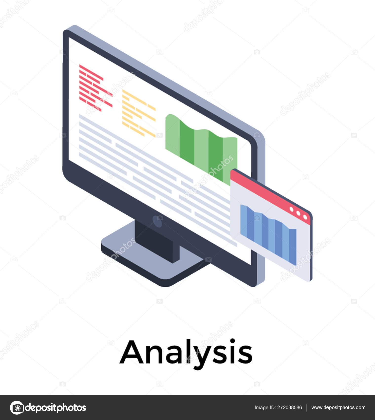 Isometric Icon Data Analysis Stock Vector by ©vectorsmarket 272038586
