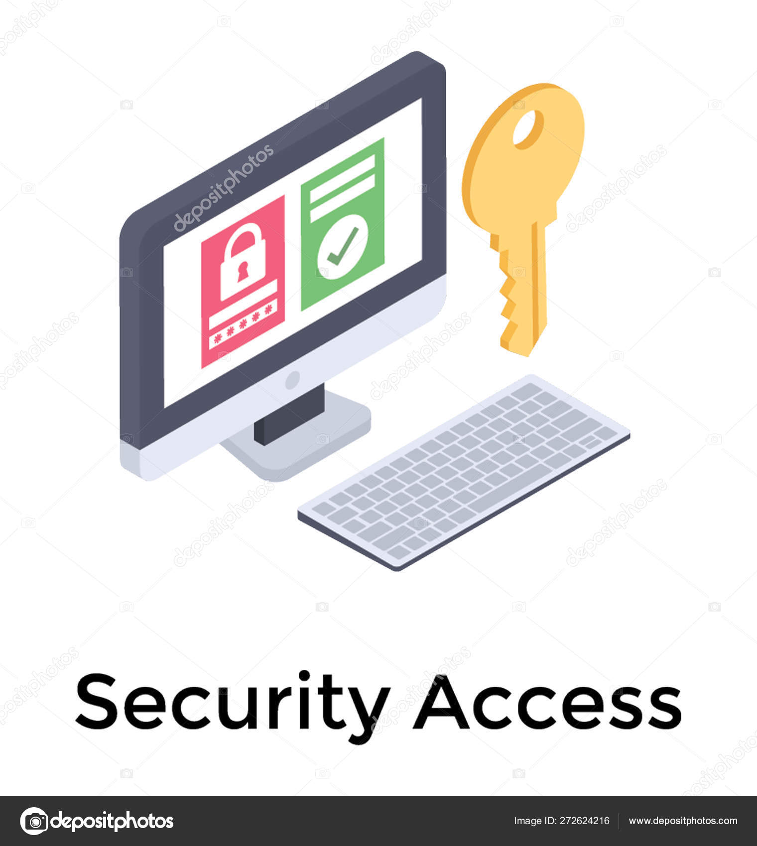 Security Access Isometric Design Stock Vector by ©vectorsmarket 272624216